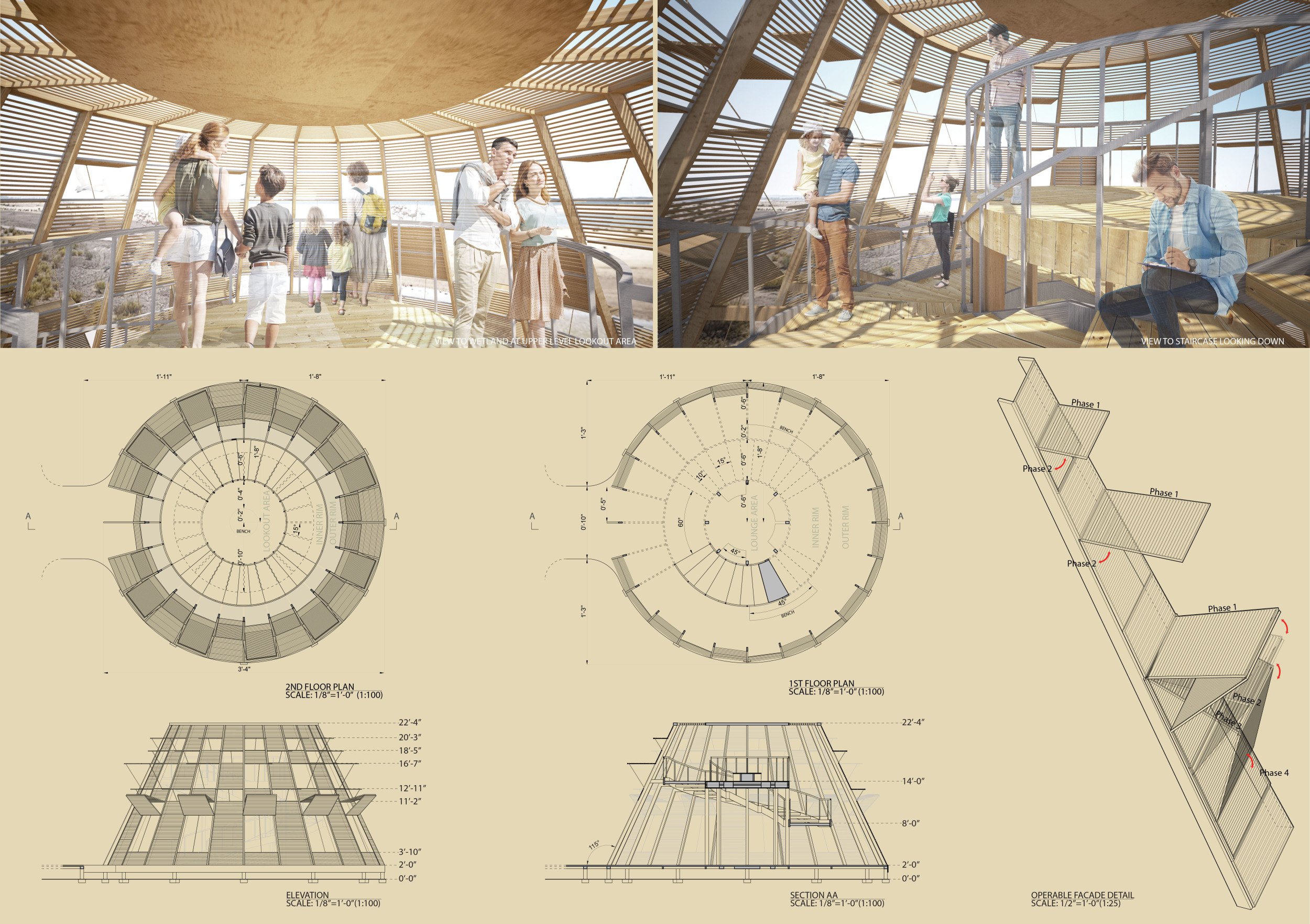 Architecture project // Reversed Birdcage Structure with Slanted ...