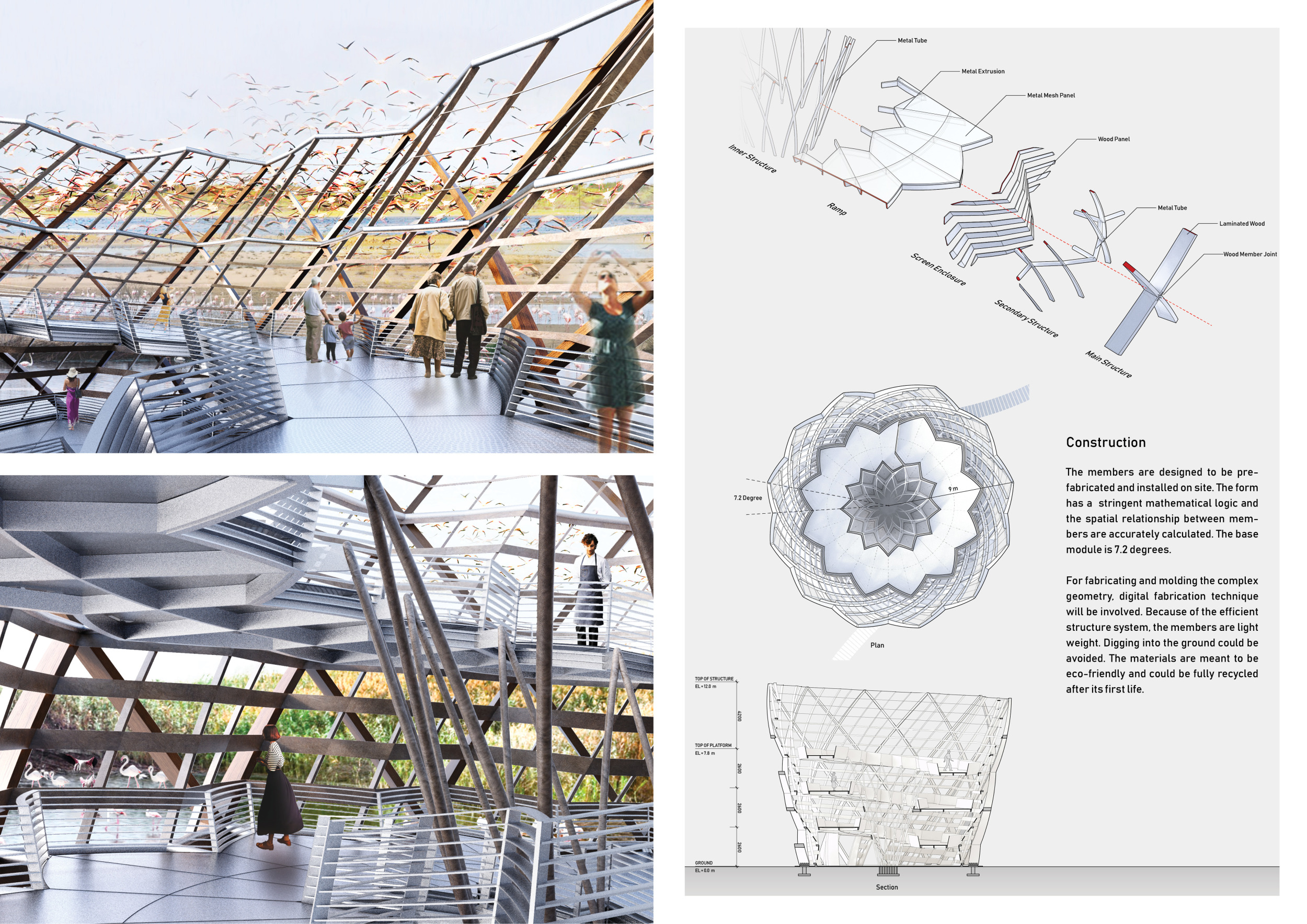 Architecture project // Spiral Observation Tower Enhancing Nature ...