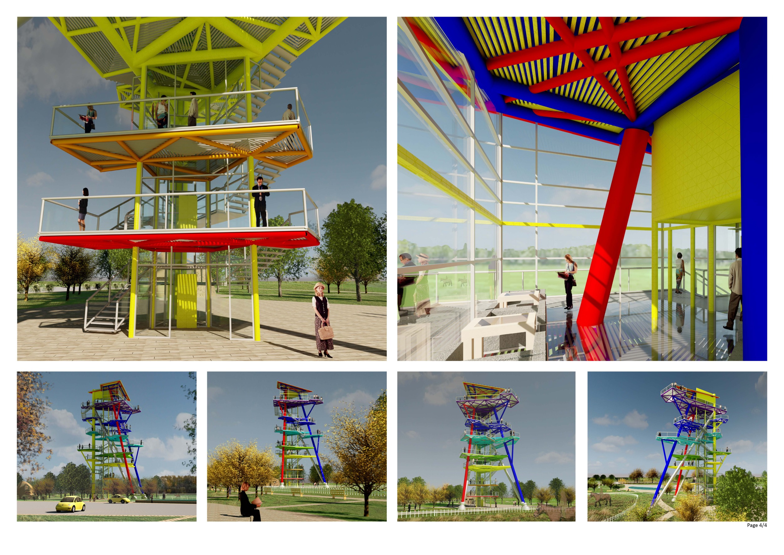 Architecture project // Colorful Steel Platforms Enhancing Community ...