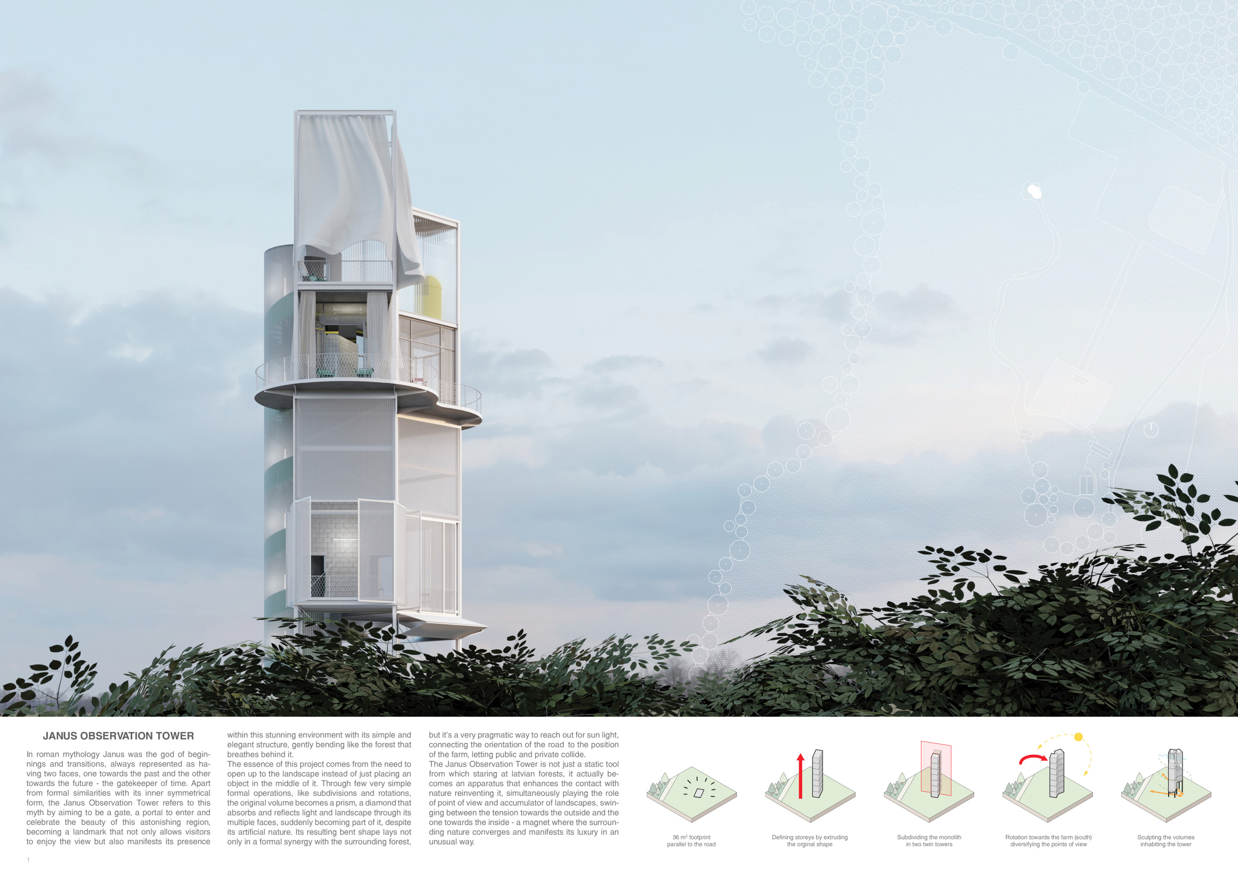 Architecture project // Circular Observation Tower Featuring ...