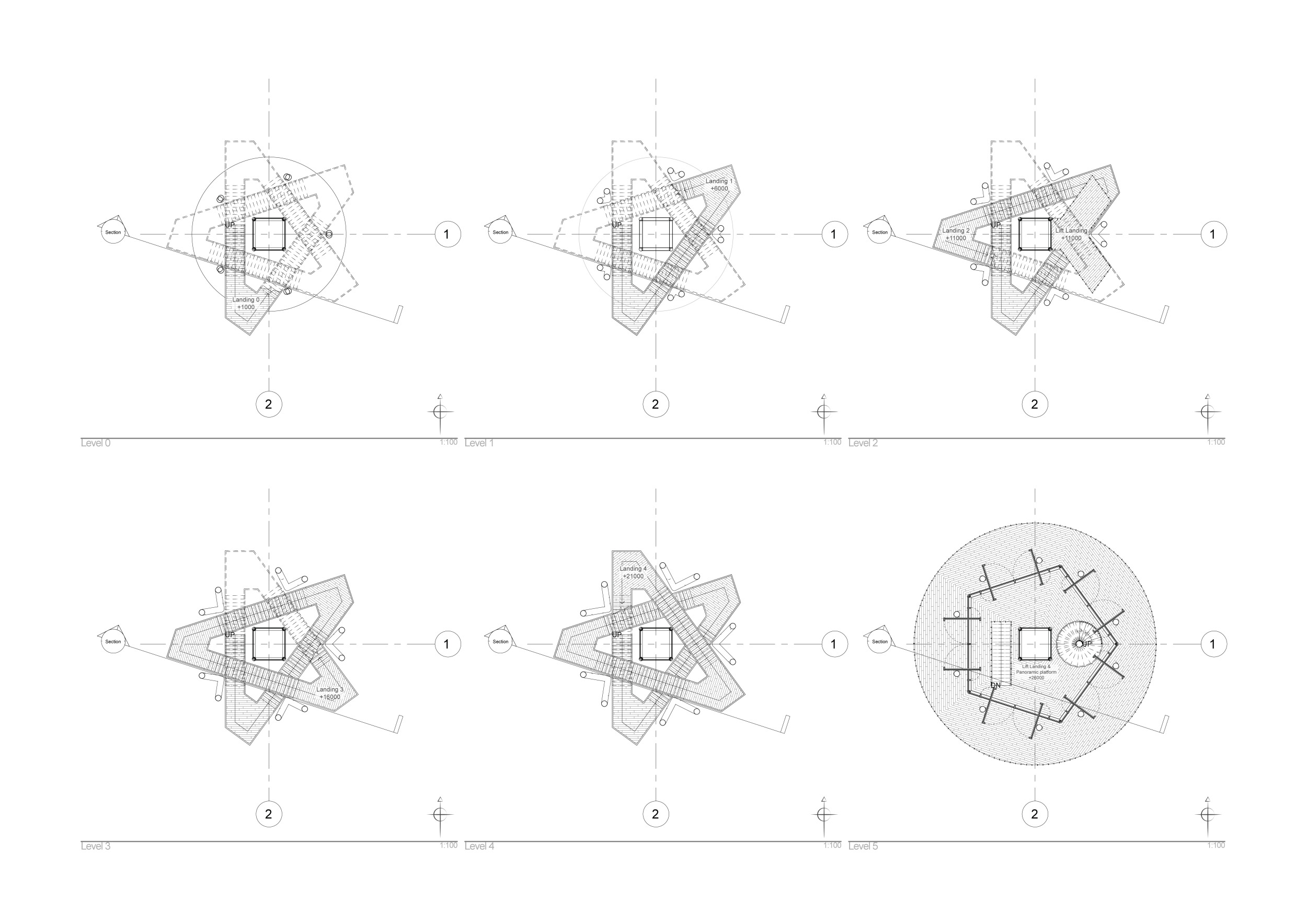 Architecture project // V-Shaped Columns Supporting a White Frustum ...