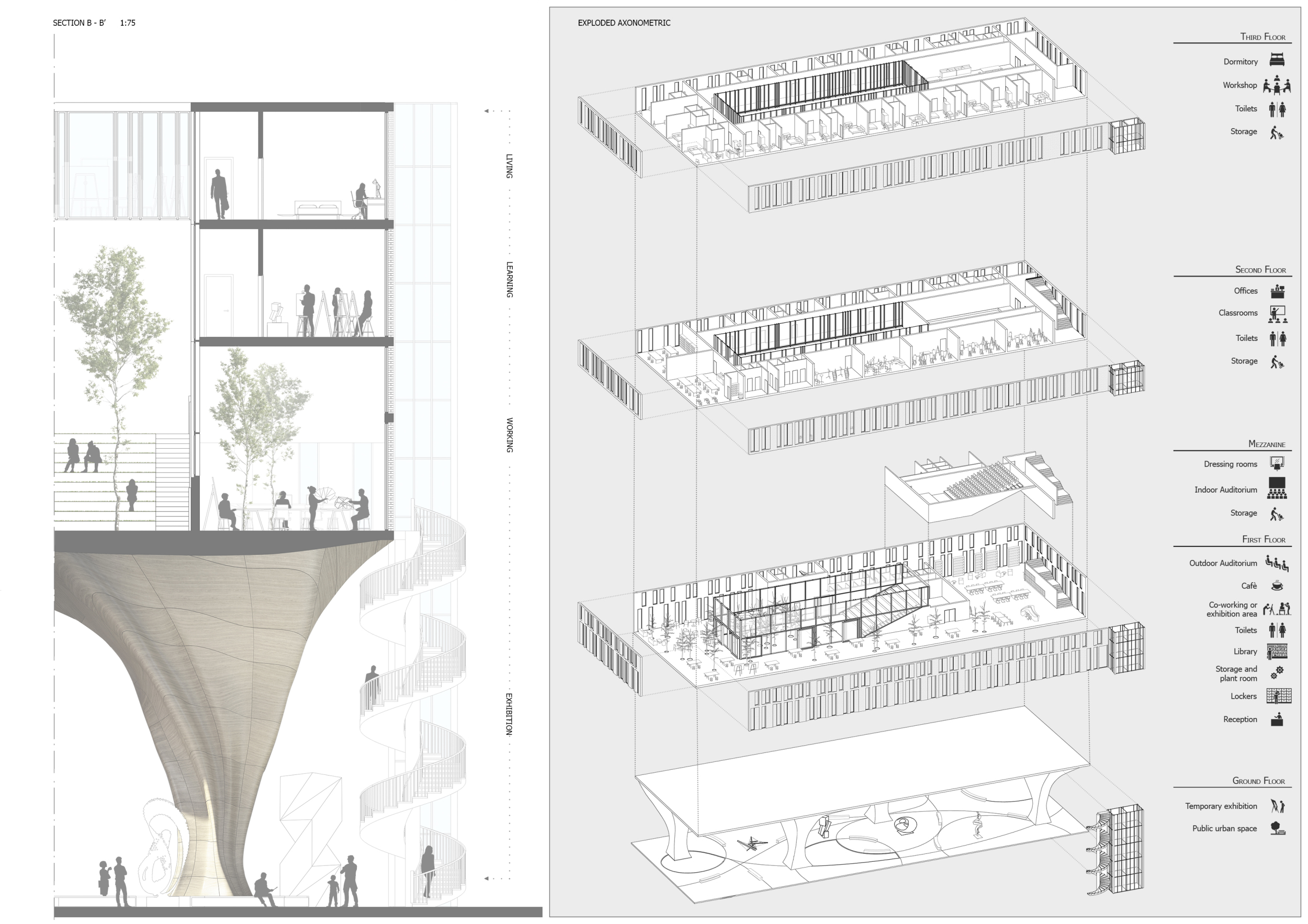 Architecture project // Organic Forms and Charred Wood Create Community ...