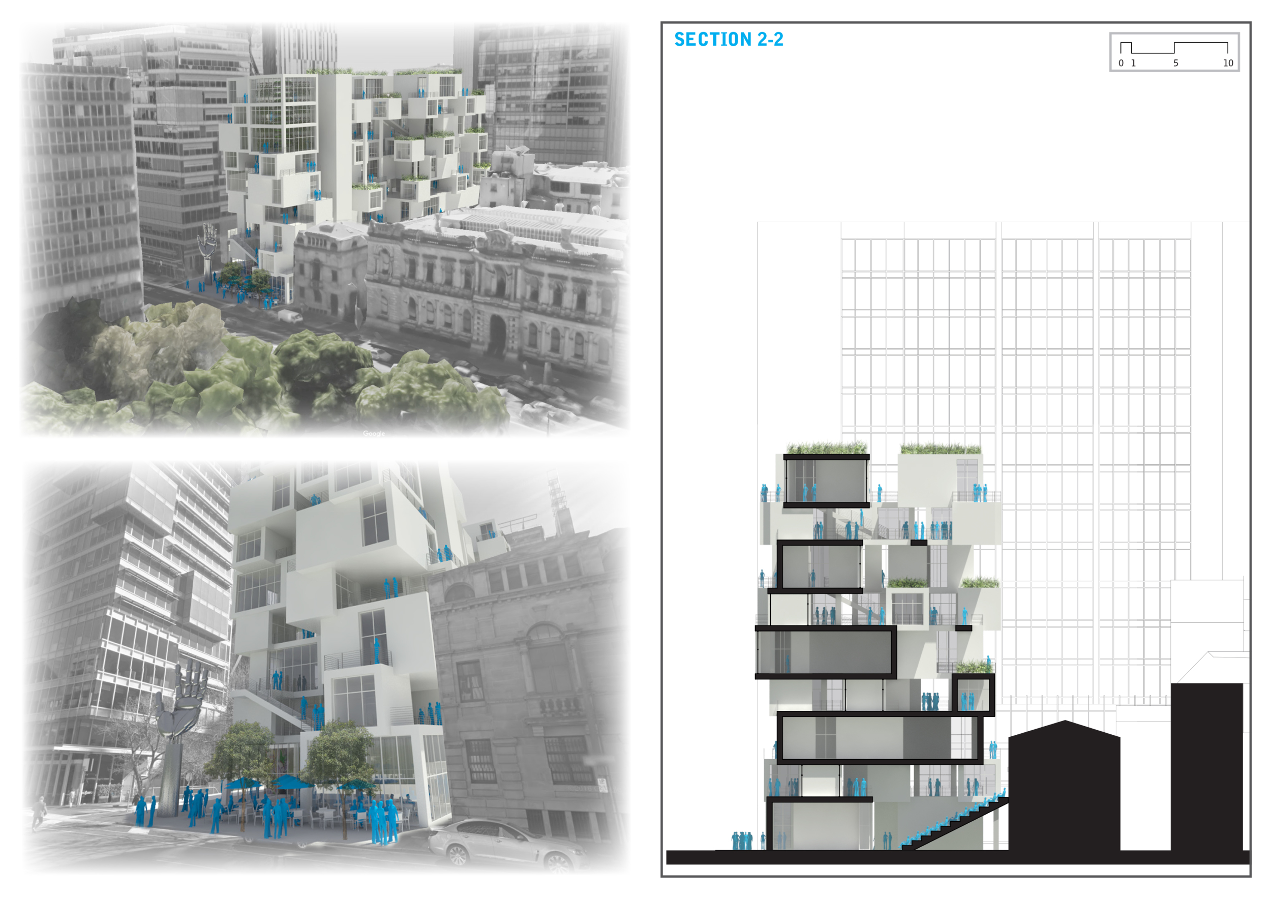 Architecture project // Porous Matrix of Staggered Levels with Vertical ...
