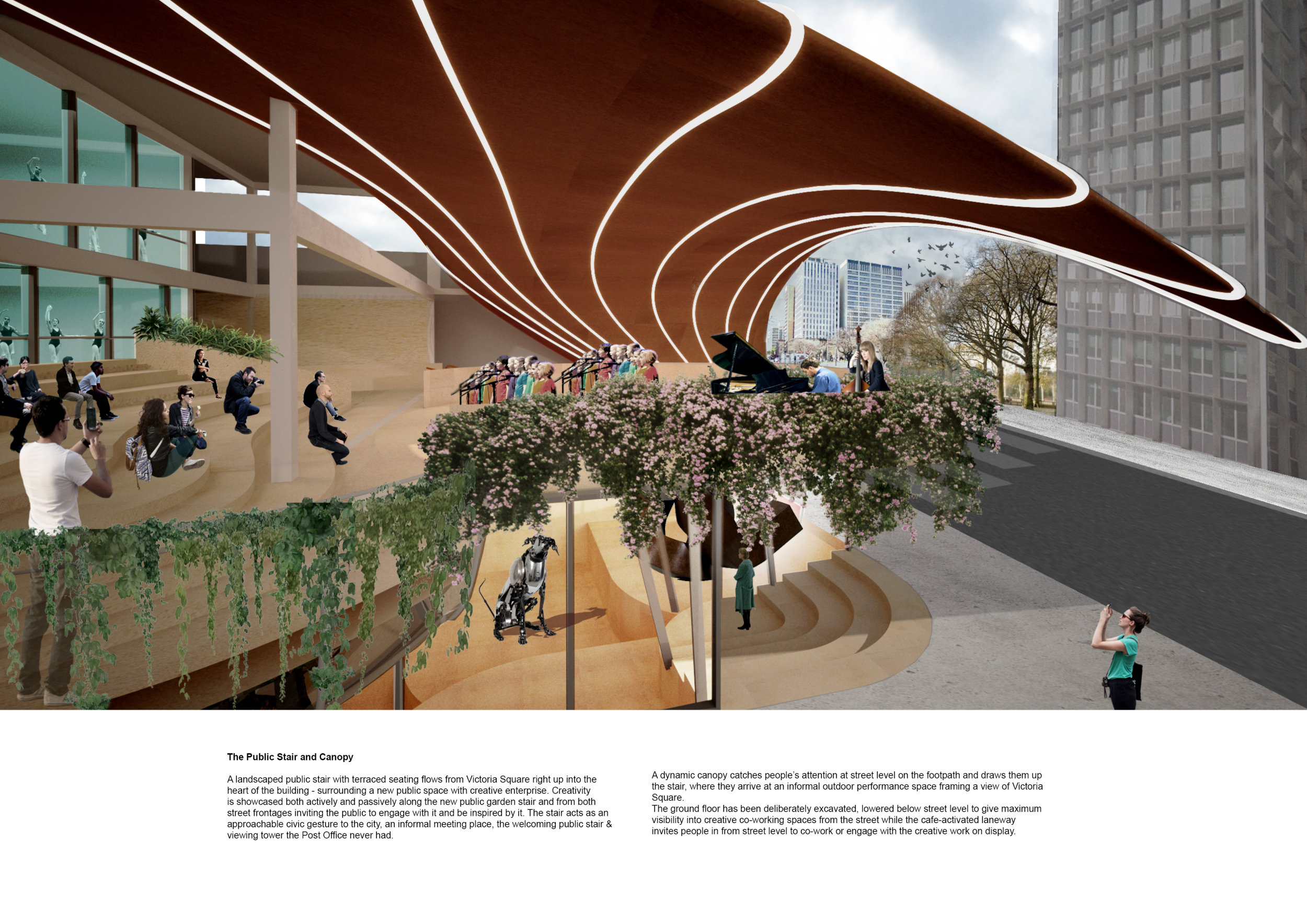 Architecture project // Canopy Structure Crafted from Charred Wood and ...