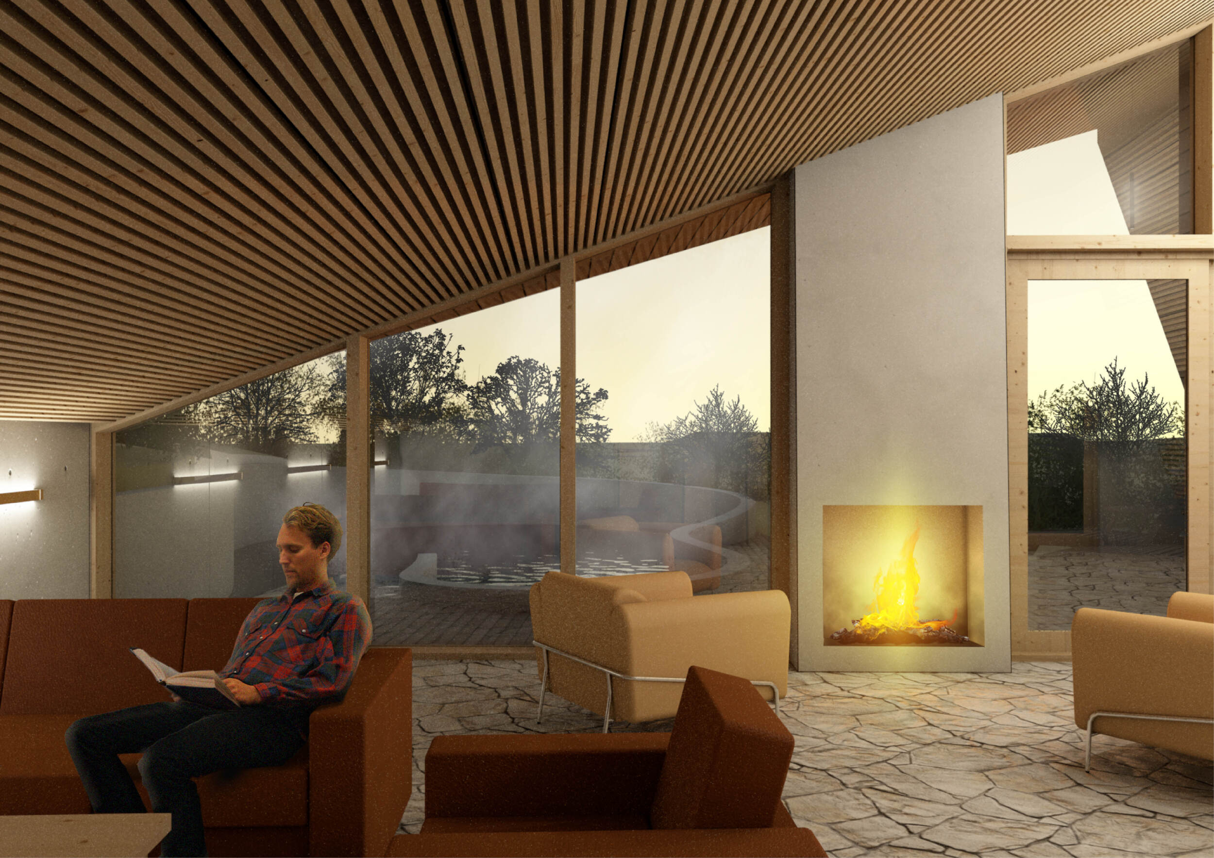 Architecture project // Curved Concrete Spine with Expansive Glass ...
