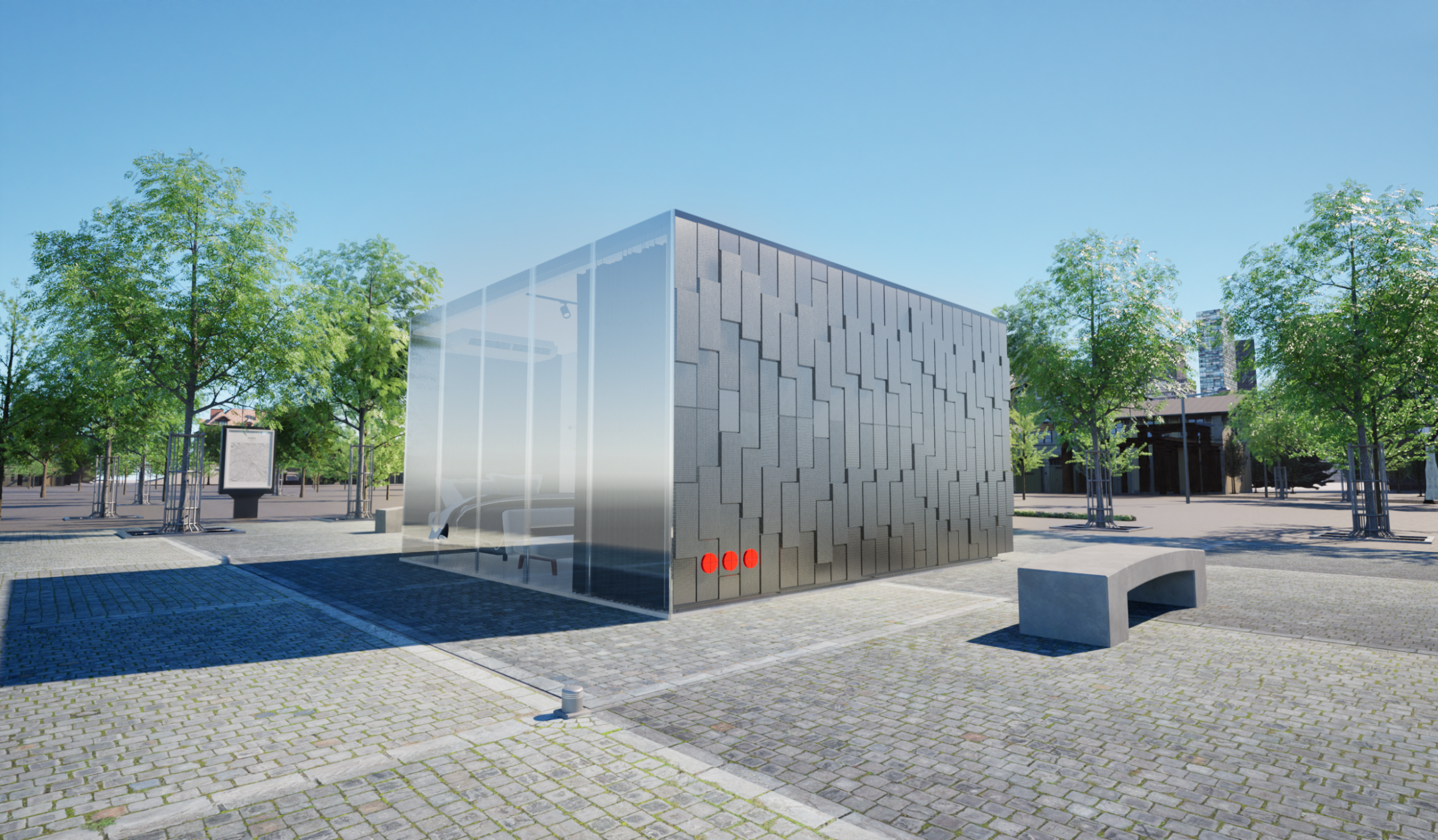 Architecture project // Textured Facade with Anodized Aluminum and ...