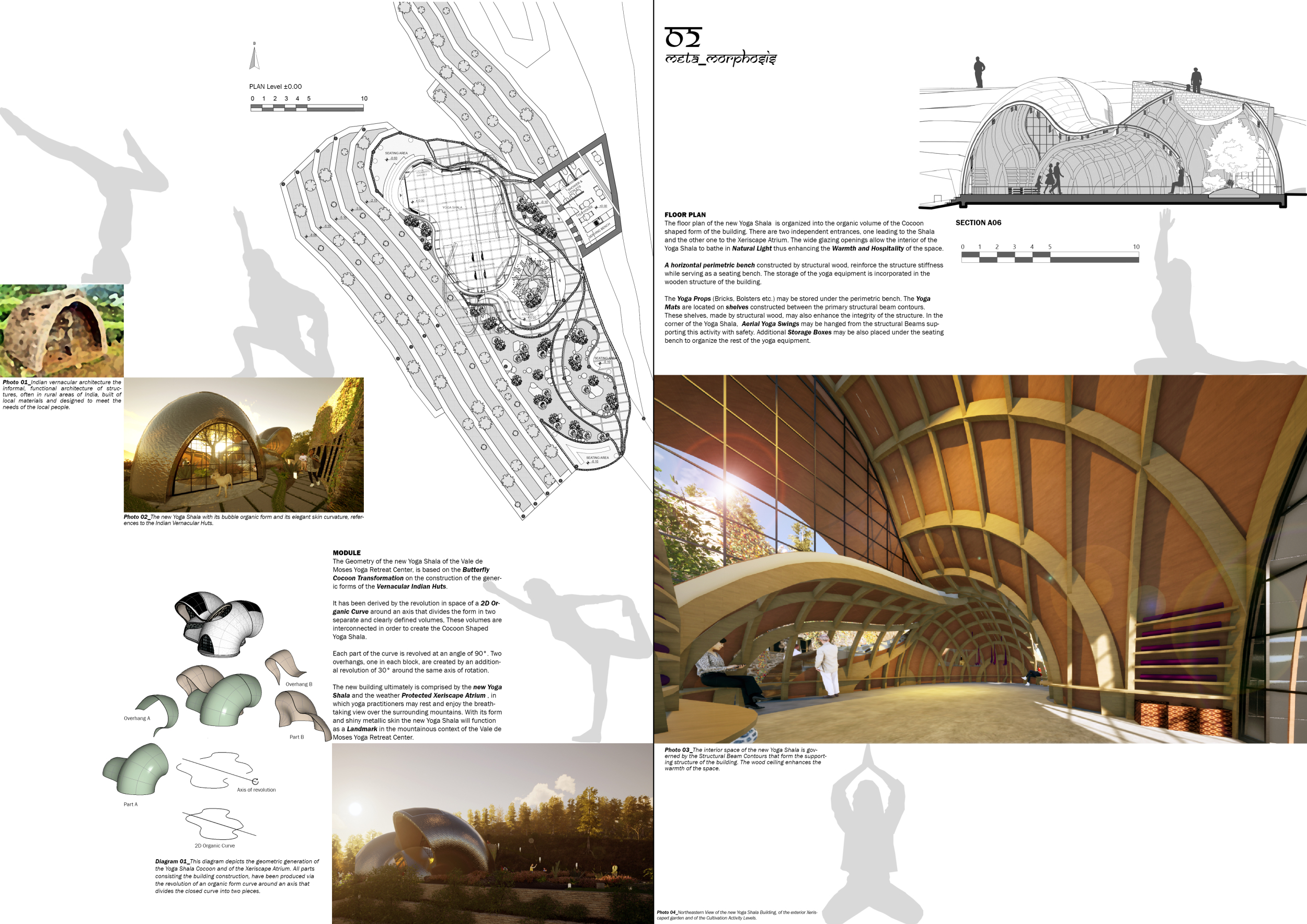 Architecture project // Cocoon Geometry with Titanium Sheeting in a ...