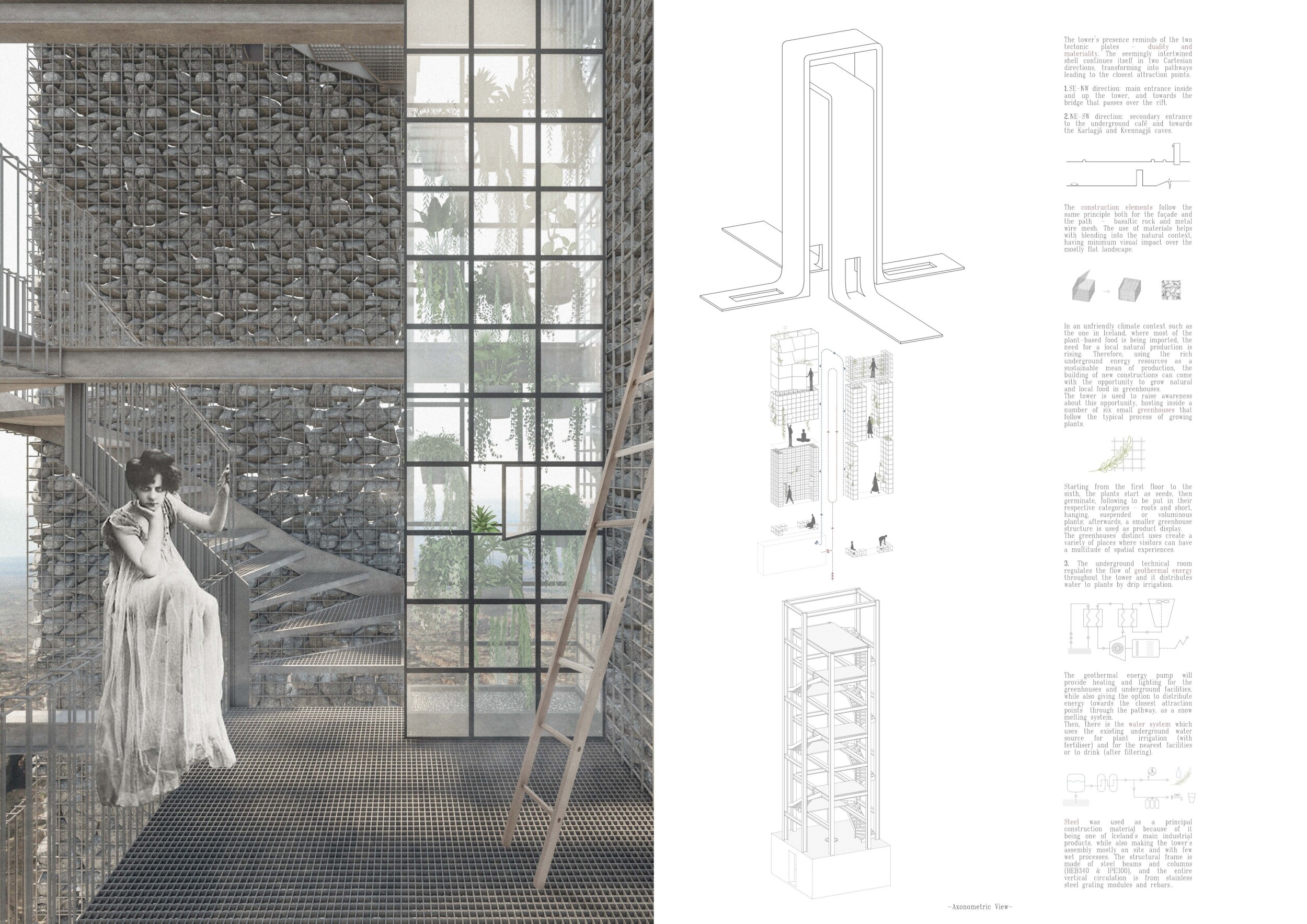 Architecture project // Basaltic Construction Merging Tectonic Plates ...