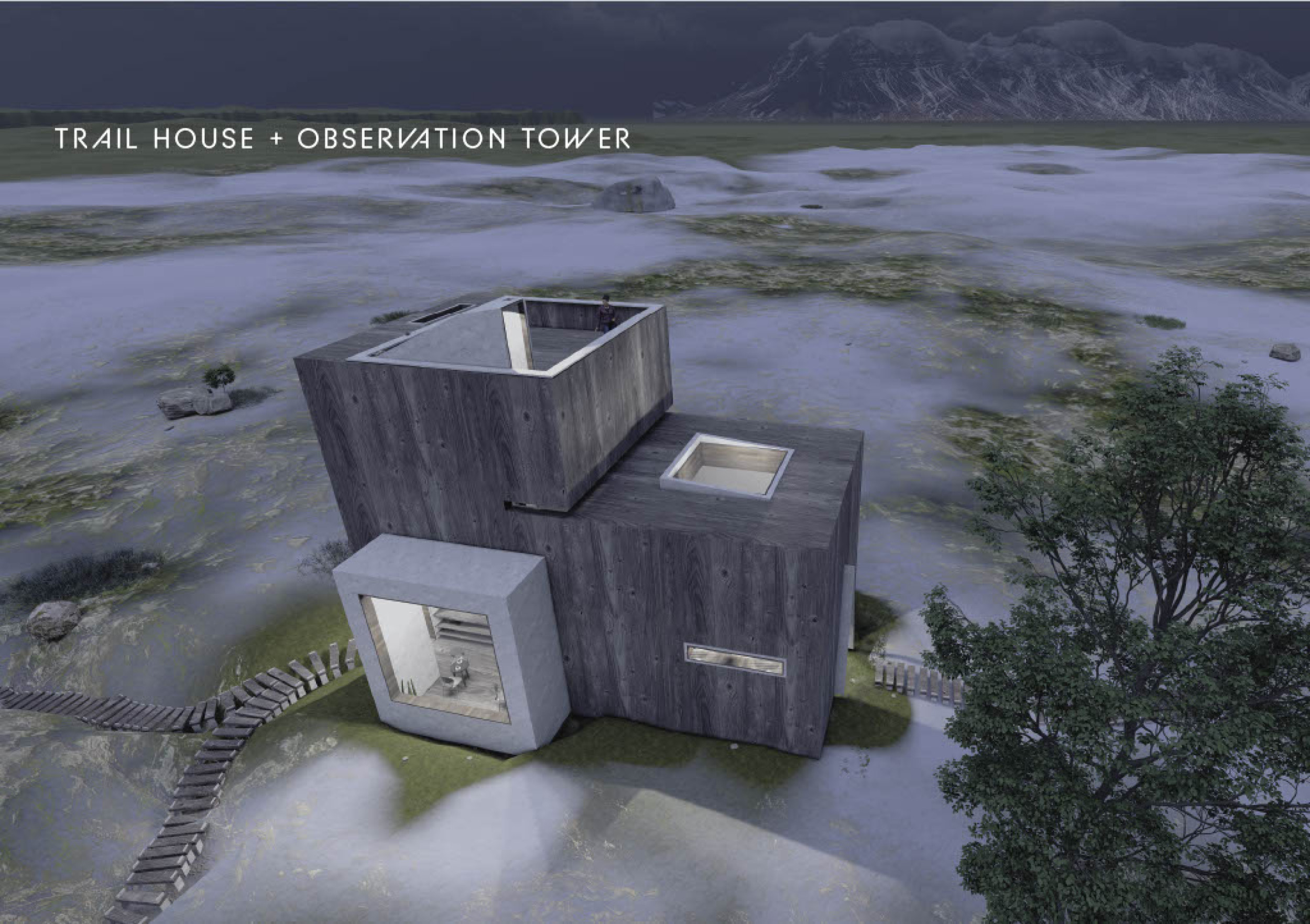Architecture project // Stone Extrusions and Triangular Forms Elevating ...