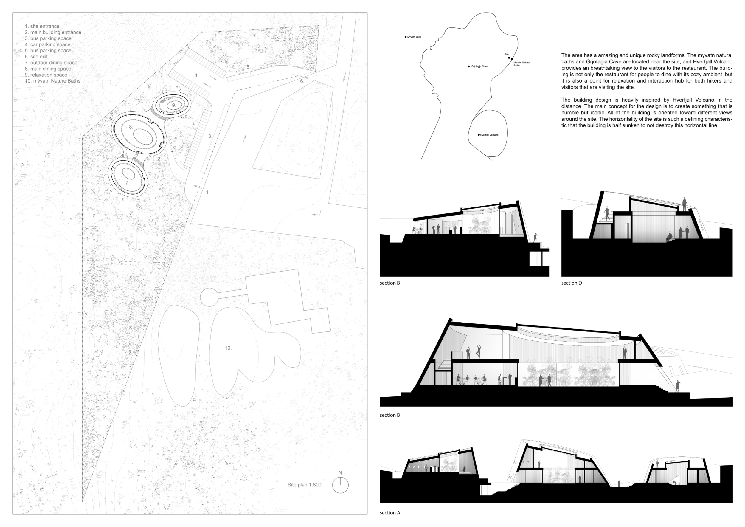 Architecture project // Lava Stone Atrium Set Amidst Hverfjall's ...