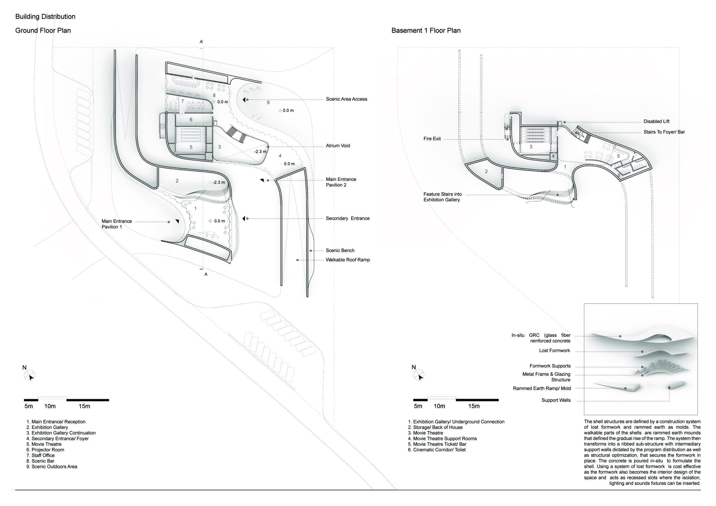 Architecture project // Concrete Shells Embracing Geological Context ...