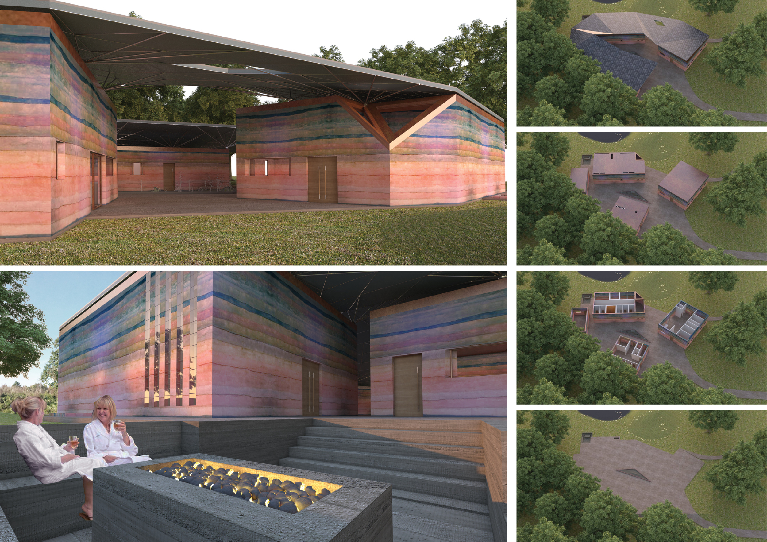 Architecture project // Rammed Earth Retreat Featuring Biophilic ...