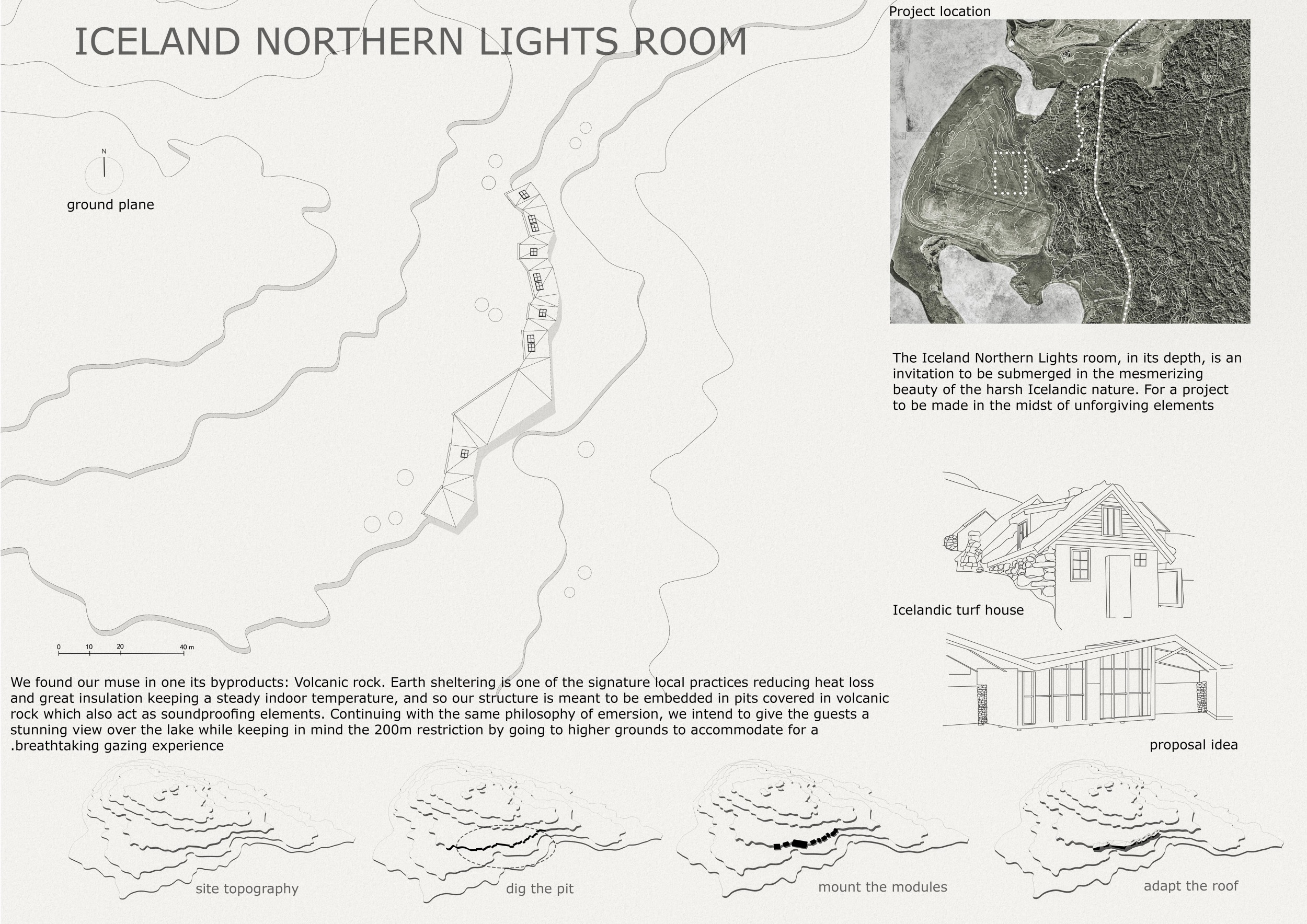 Architecture project // Embedded Volcanic Rock Structure Offering ...