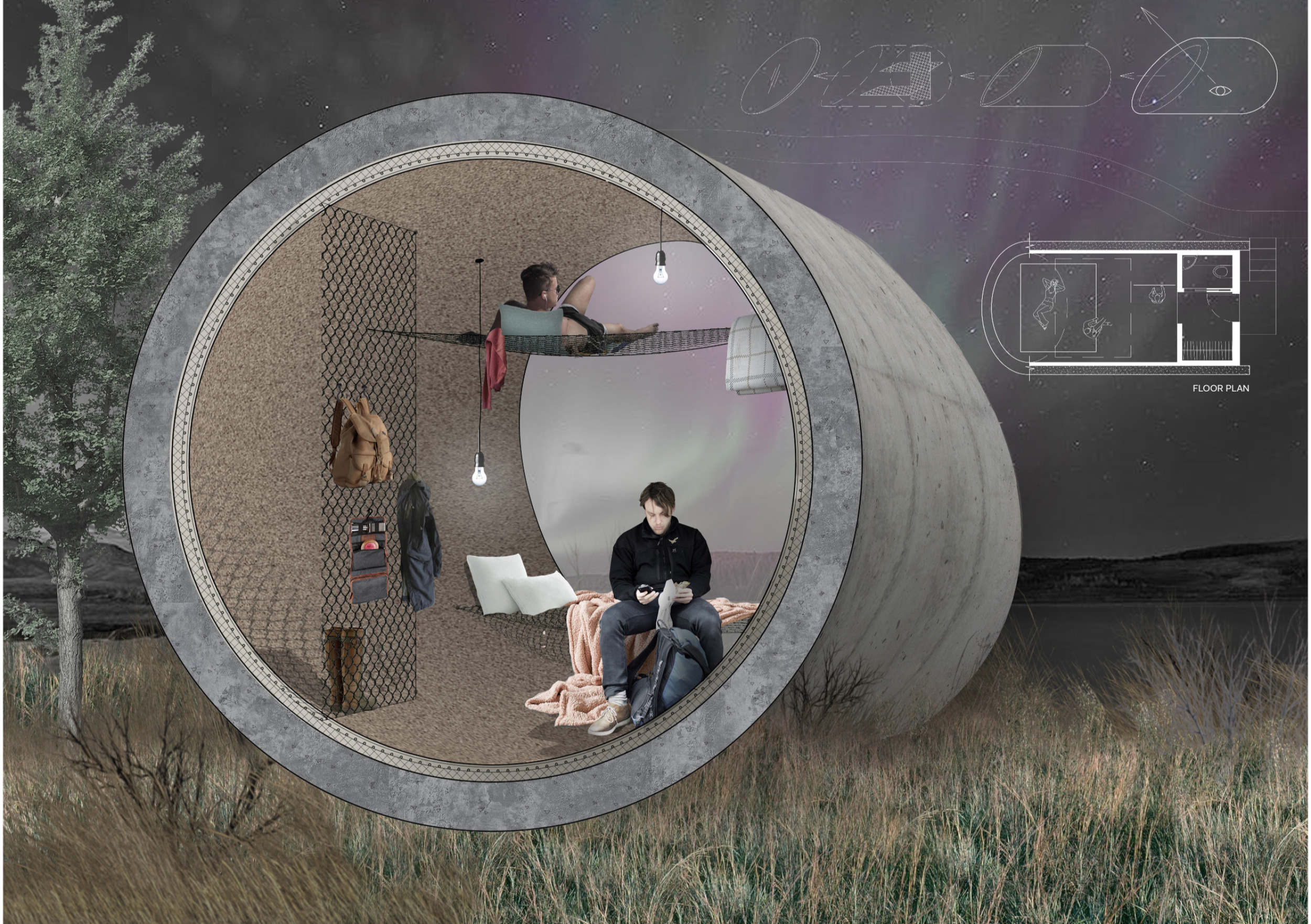 Architecture project // Repurposed Concrete Pods with Cork Insulation ...