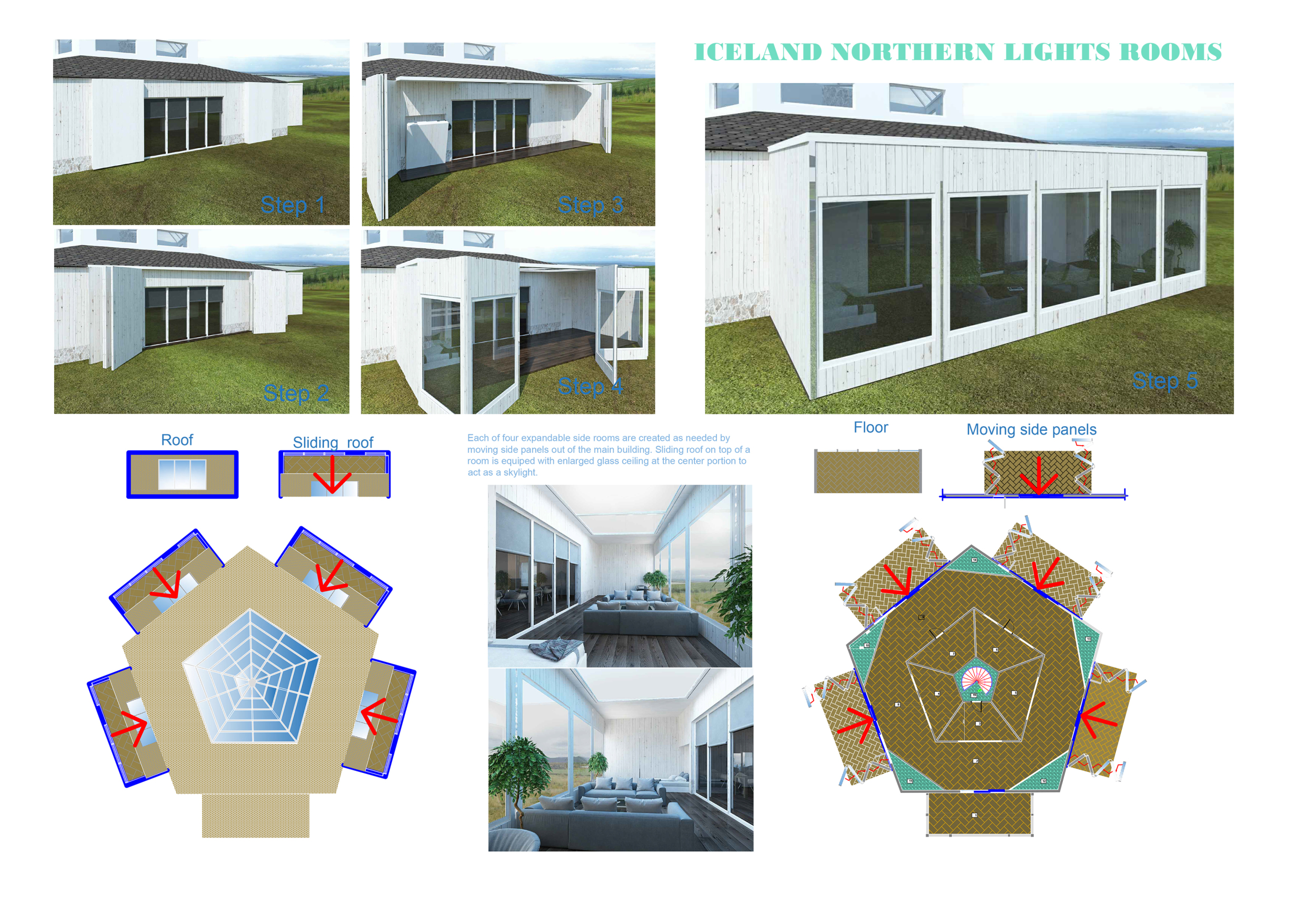 Architecture project // Pyramid Roof Structure Clad in Glass Panels and ...