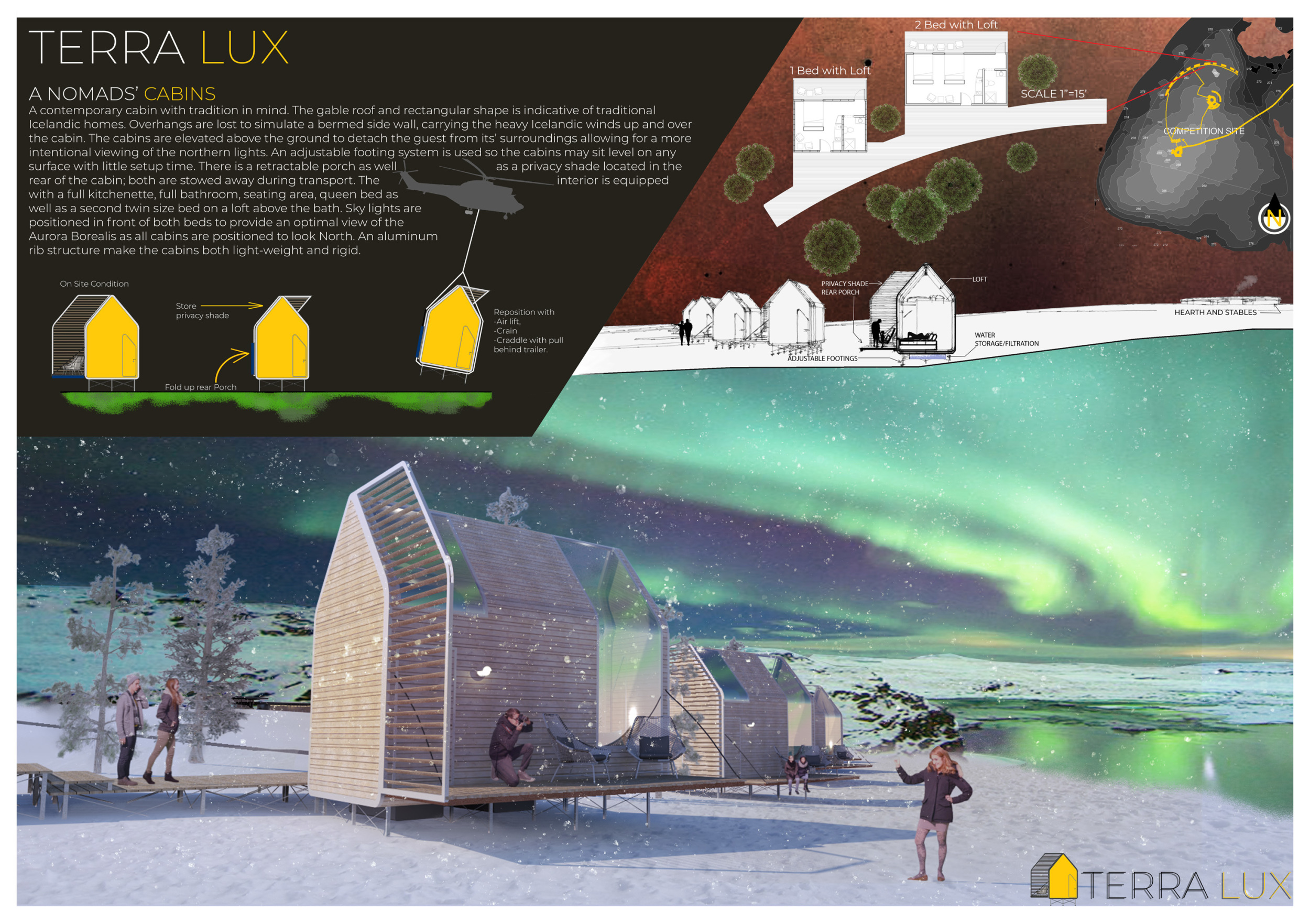 Architecture project // Elevated Cabins Featuring Cross-Laminated ...