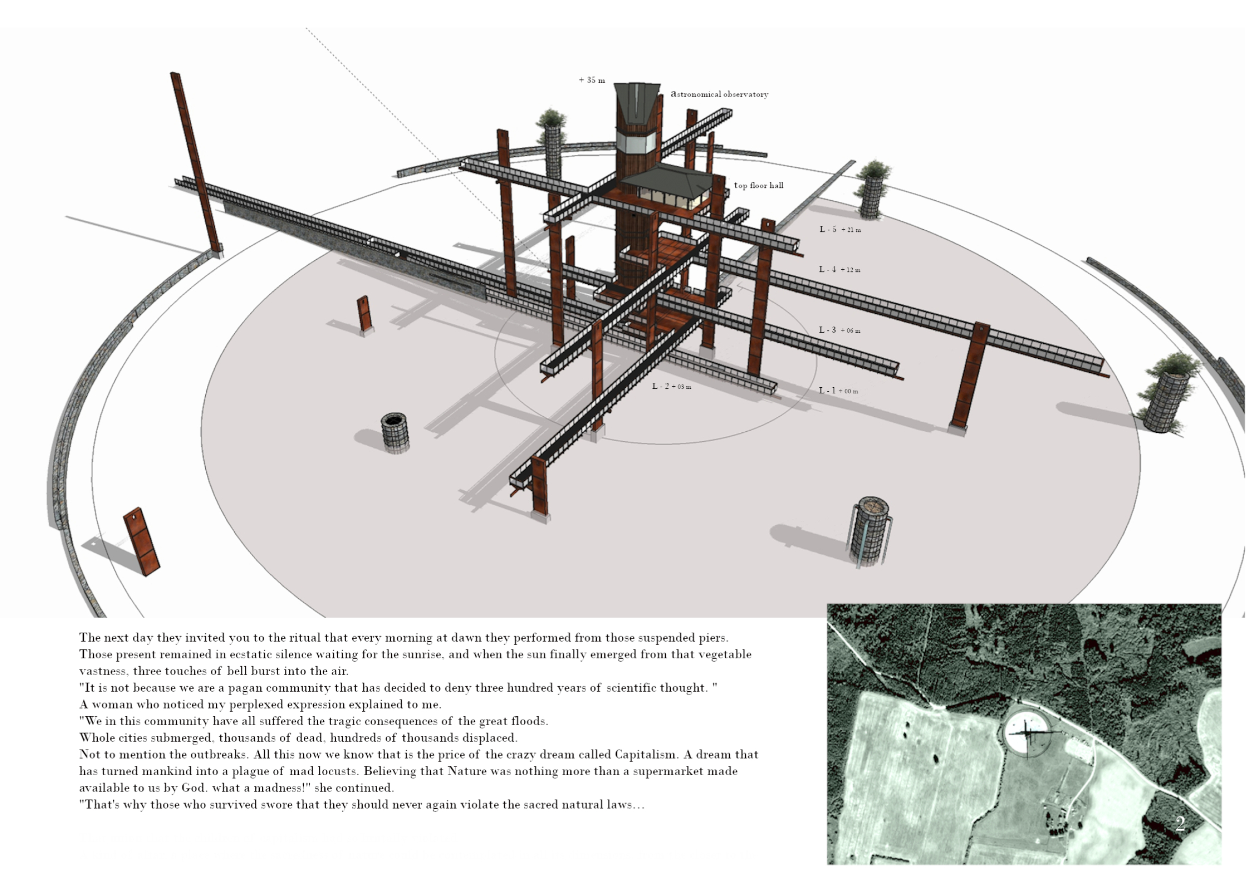 Architecture project // Celestial Observation Tower Merging Community ...