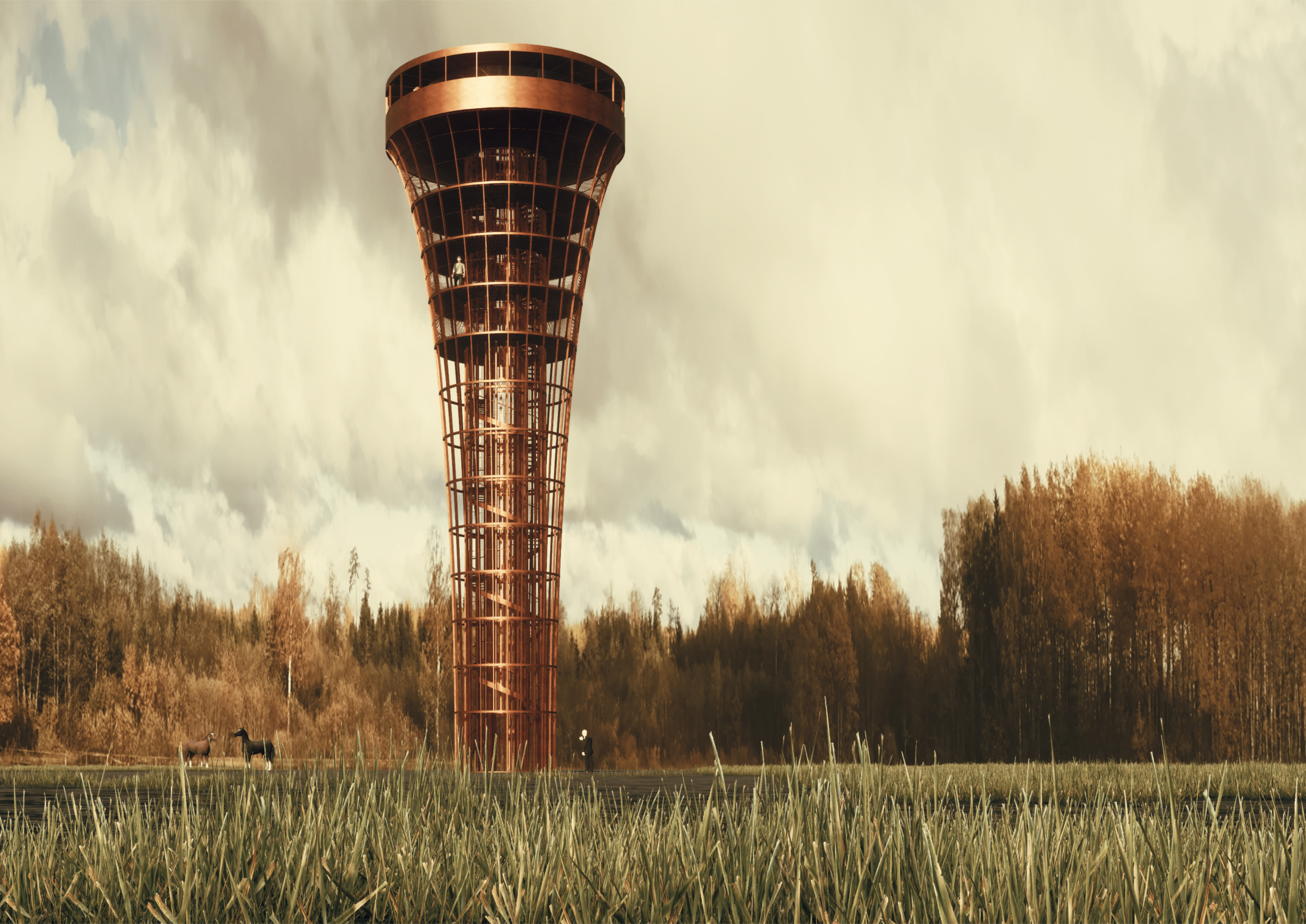 Architecture project // Corten Steel Tower Offering Urban Views with ...