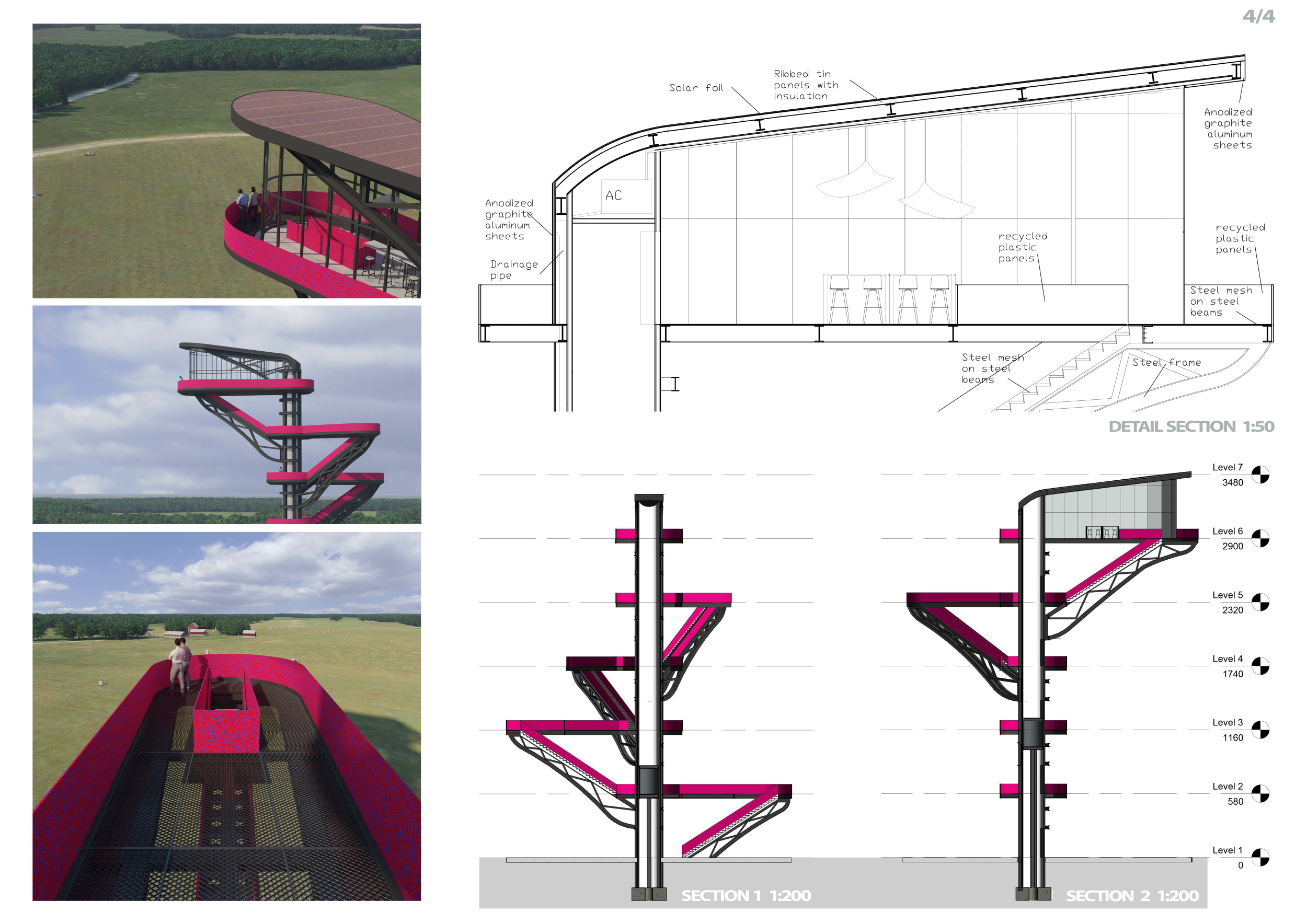 Architecture project // Petal Structure Utilizing Recycled Plastics ...