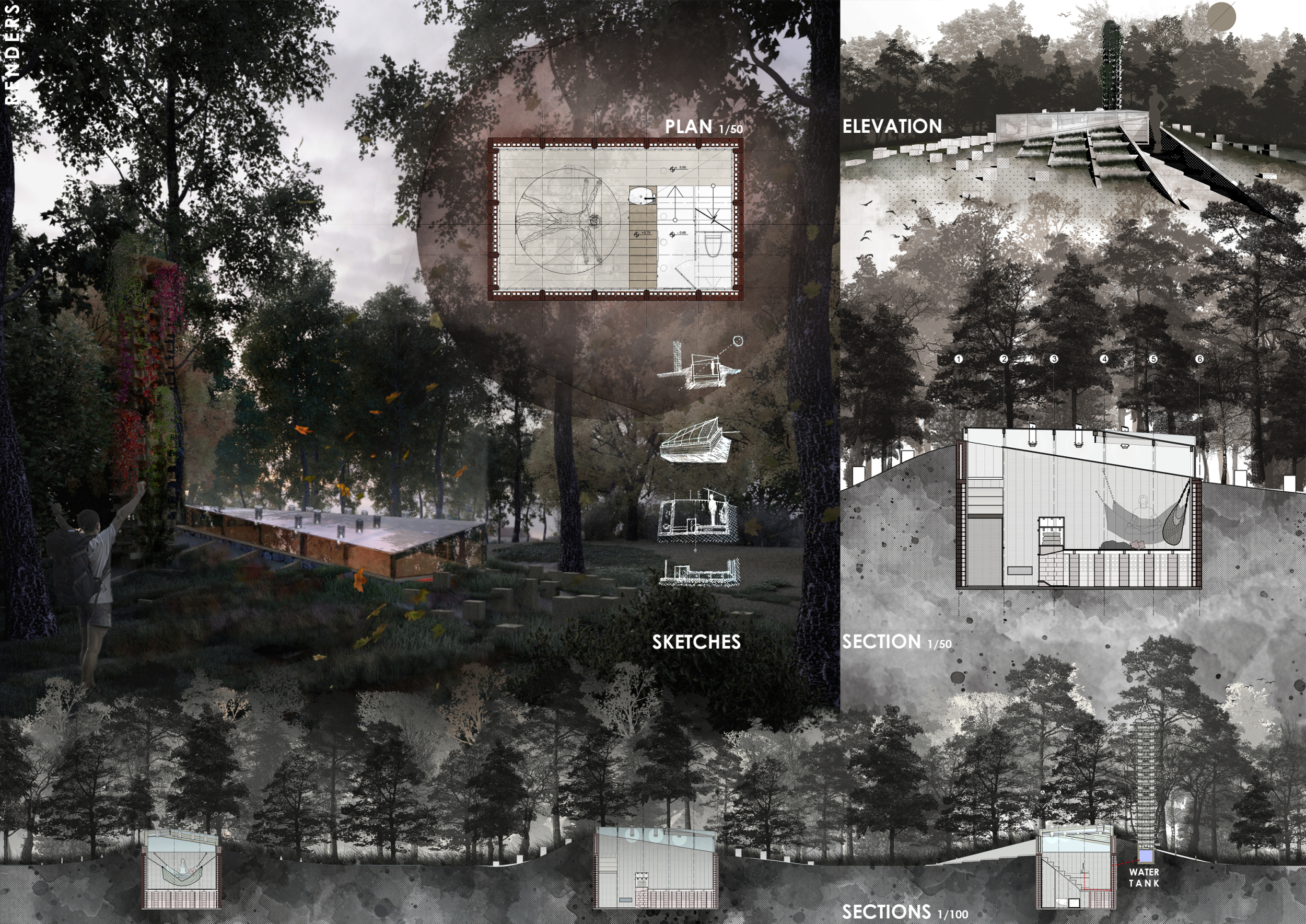 Architecture project // Reflective Glass Cabin with Underground Thermal ...