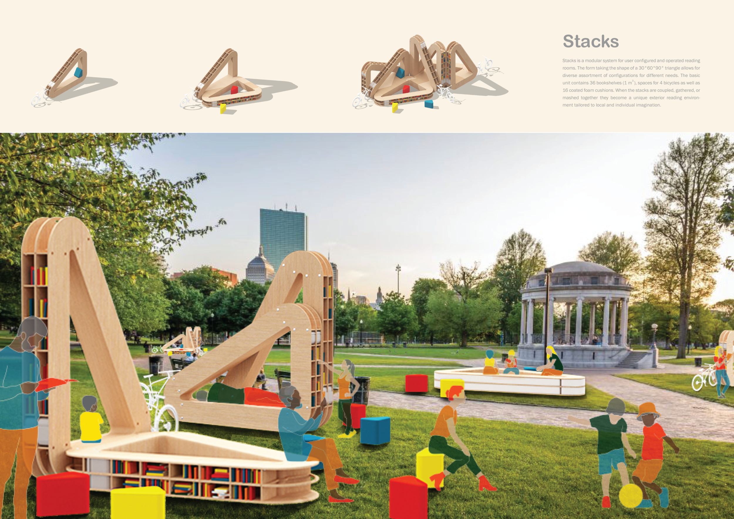 Architecture project // Triangular Reading Rooms with Modular Plywood ...