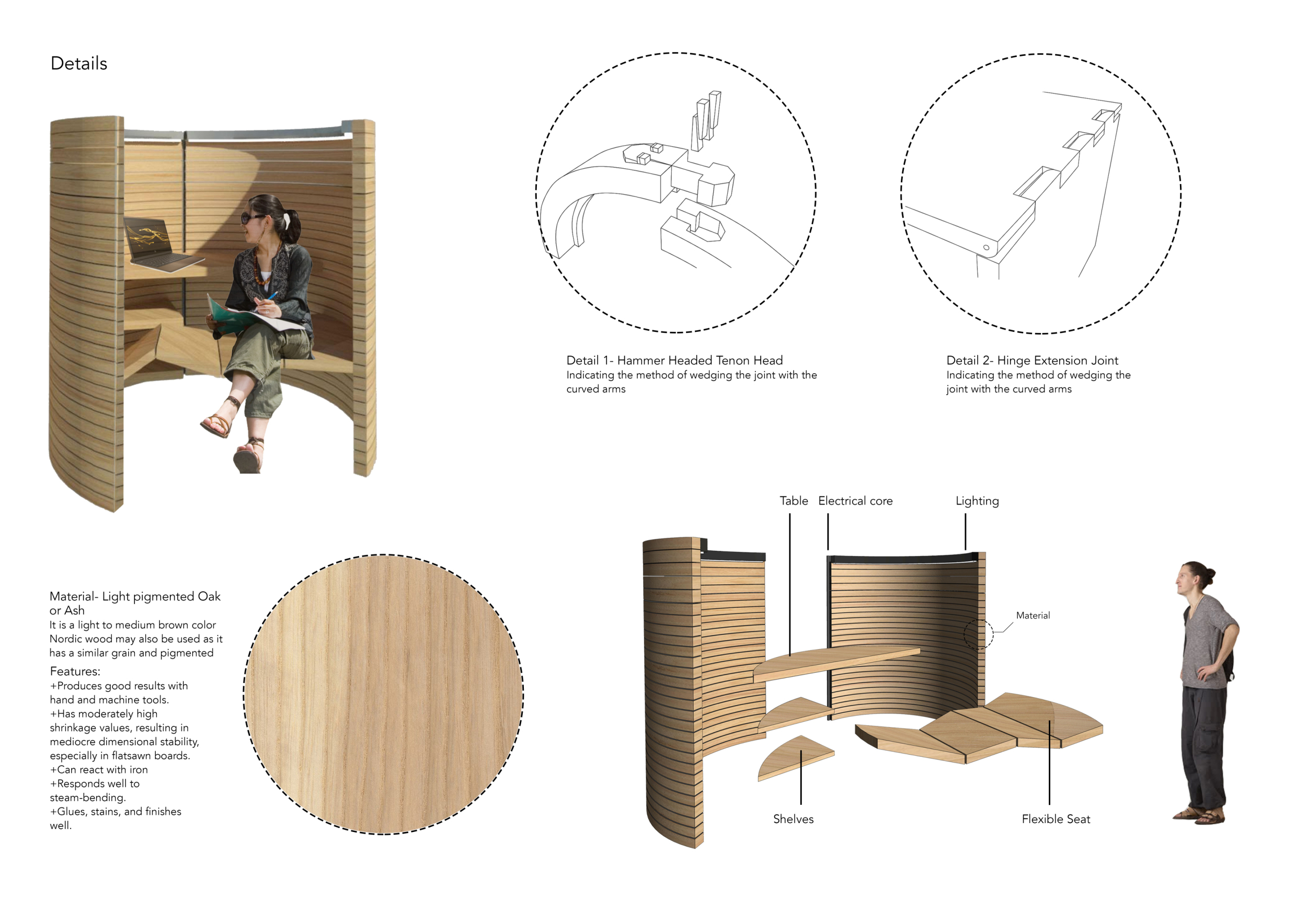 Architecture project // Adjustable Oak Seats Enhancing Comfort in ...