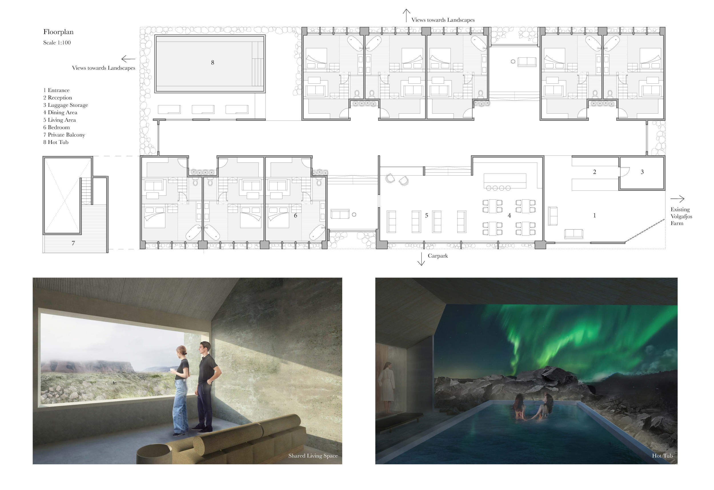 Architecture project // Sunken Guesthouse Crafted with Basalt and ...