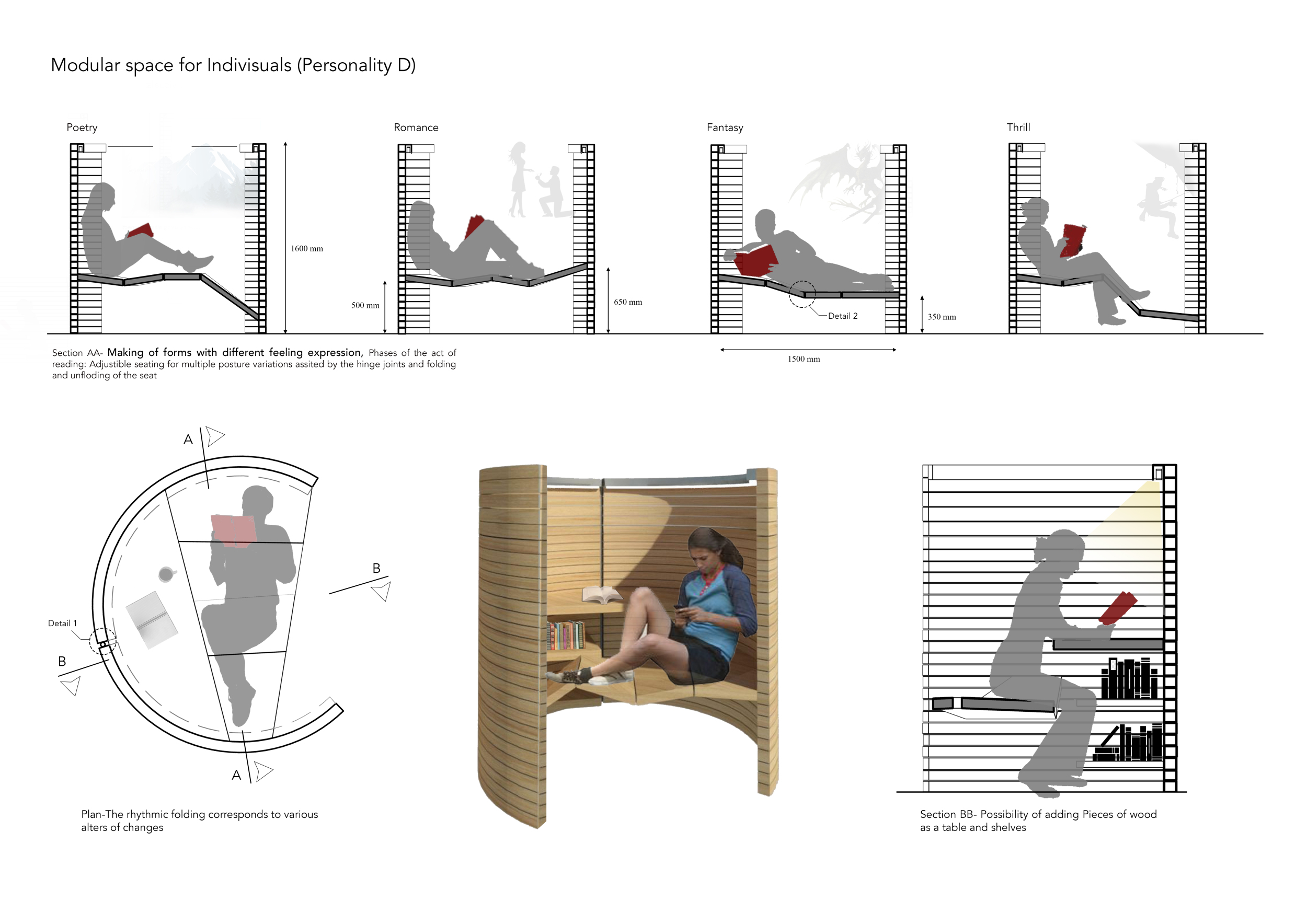 Architecture project // Adjustable Oak Seats Enhancing Comfort in ...