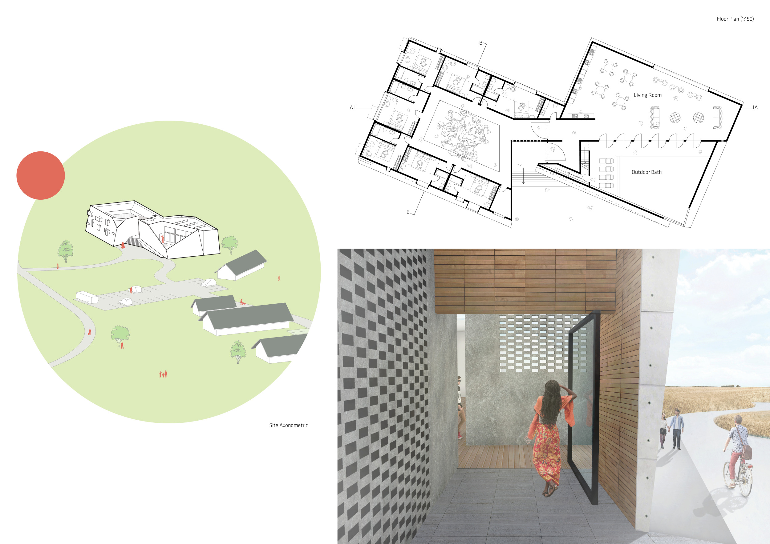 Architecture project // Geothermal Retreat with Concrete Interlocking ...