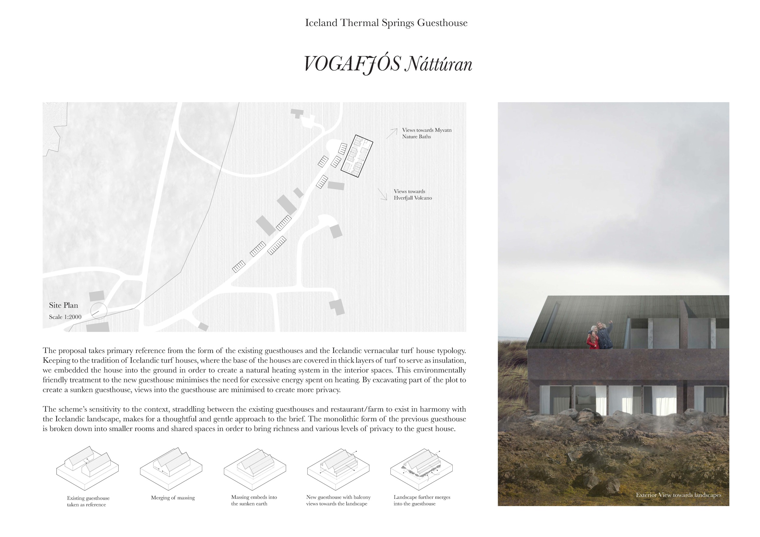 Architecture project // Sunken Guesthouse Crafted with Basalt and ...