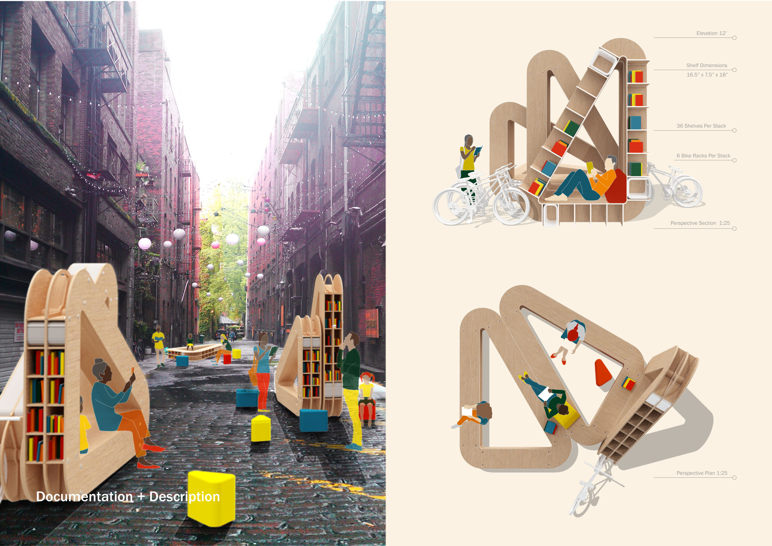 Architecture project // Triangular Reading Rooms with Modular Plywood ...