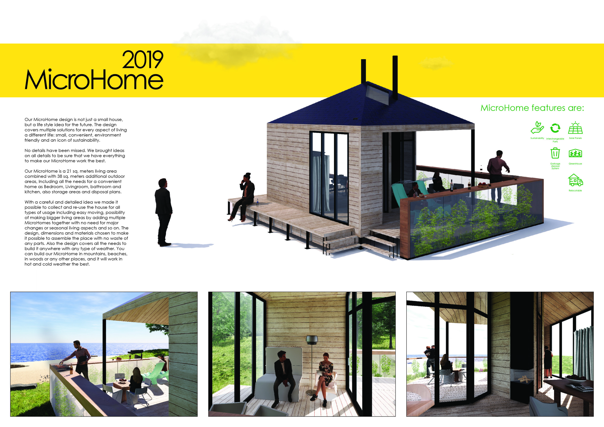 Architecture project // Solar-Powered Micro Home with Integrated Greenhouse