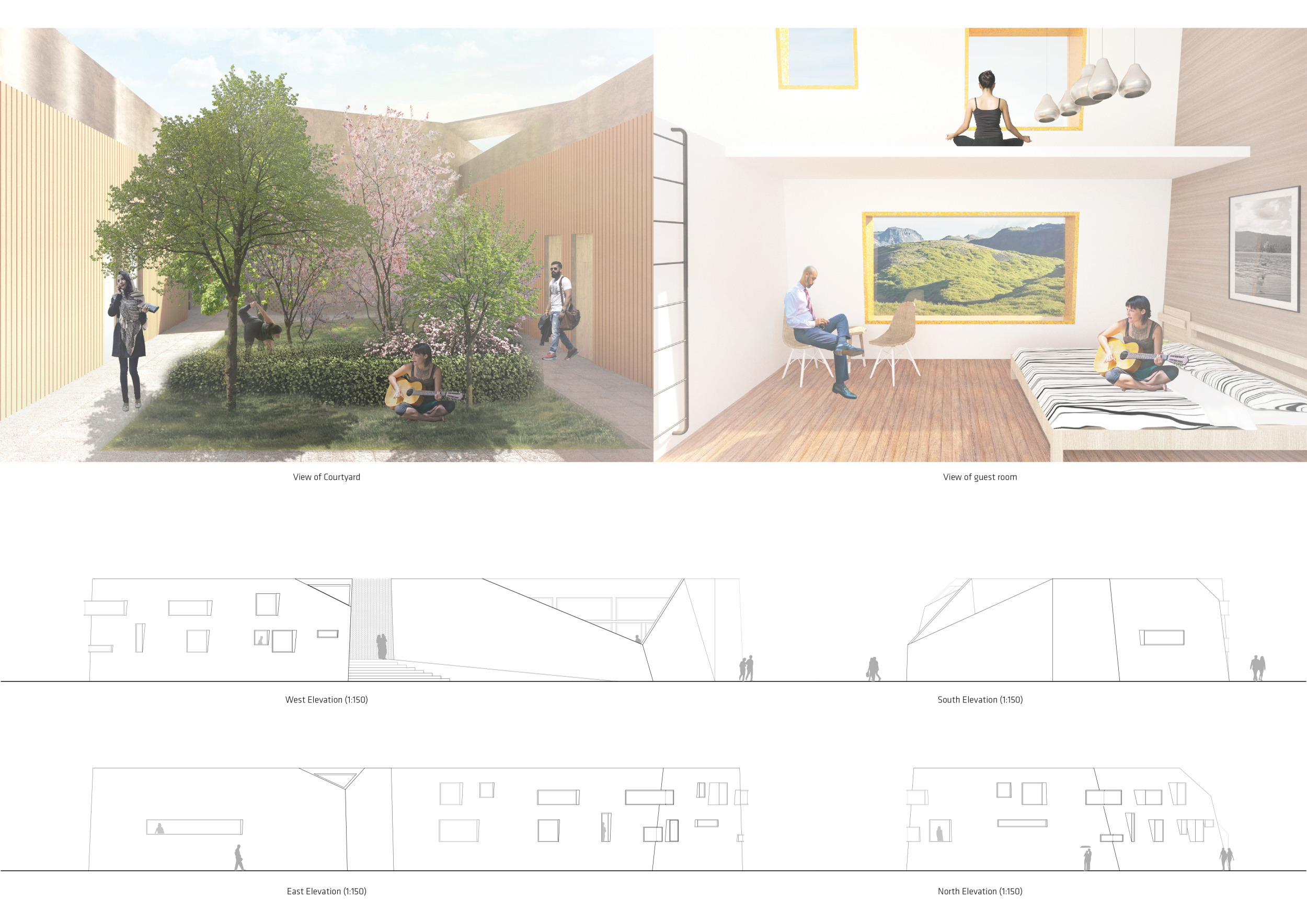 Architecture project // Geothermal Retreat with Concrete Interlocking ...