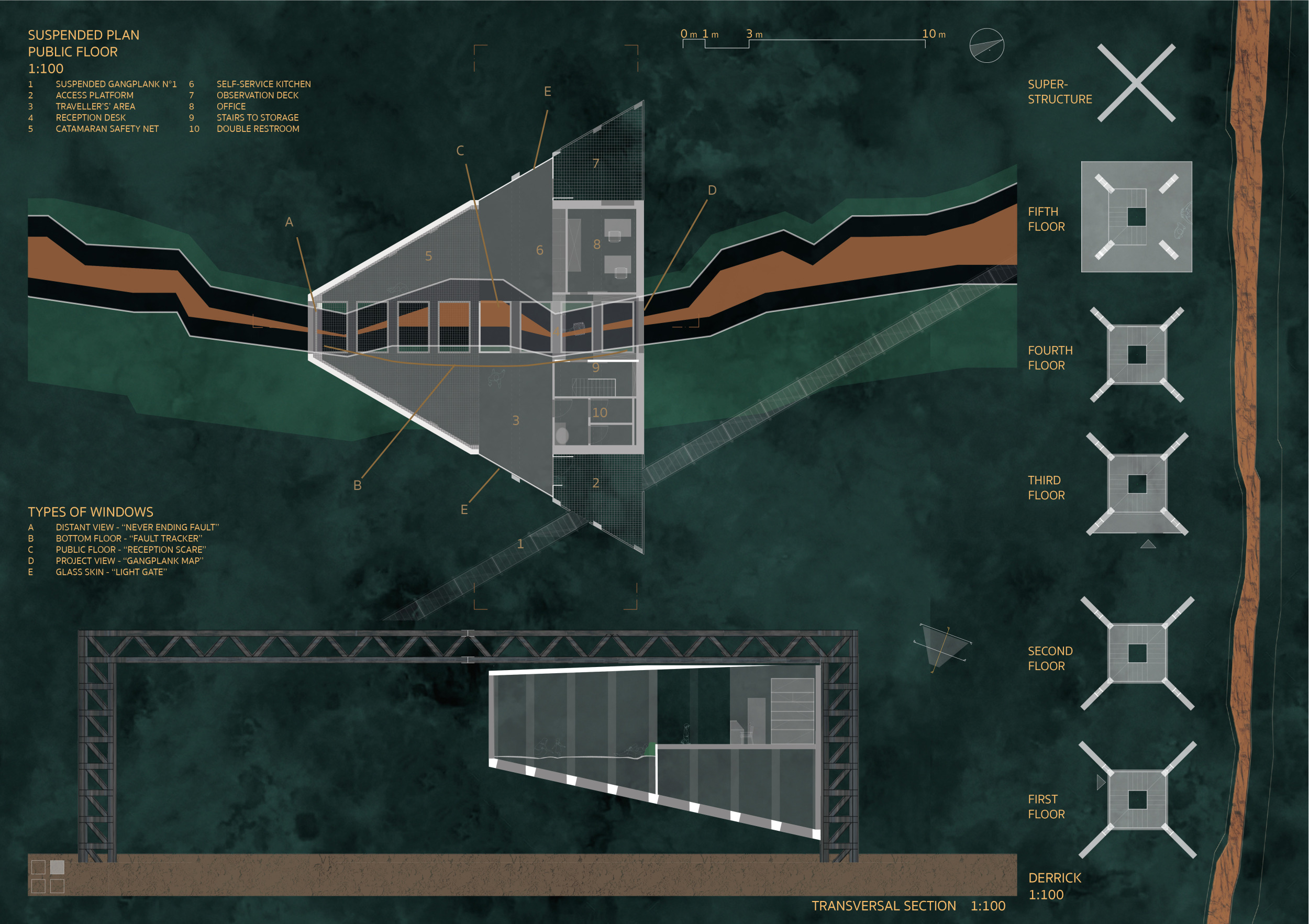 Architecture project // Metal Mesh and Burnt Wood Elevate Interaction ...
