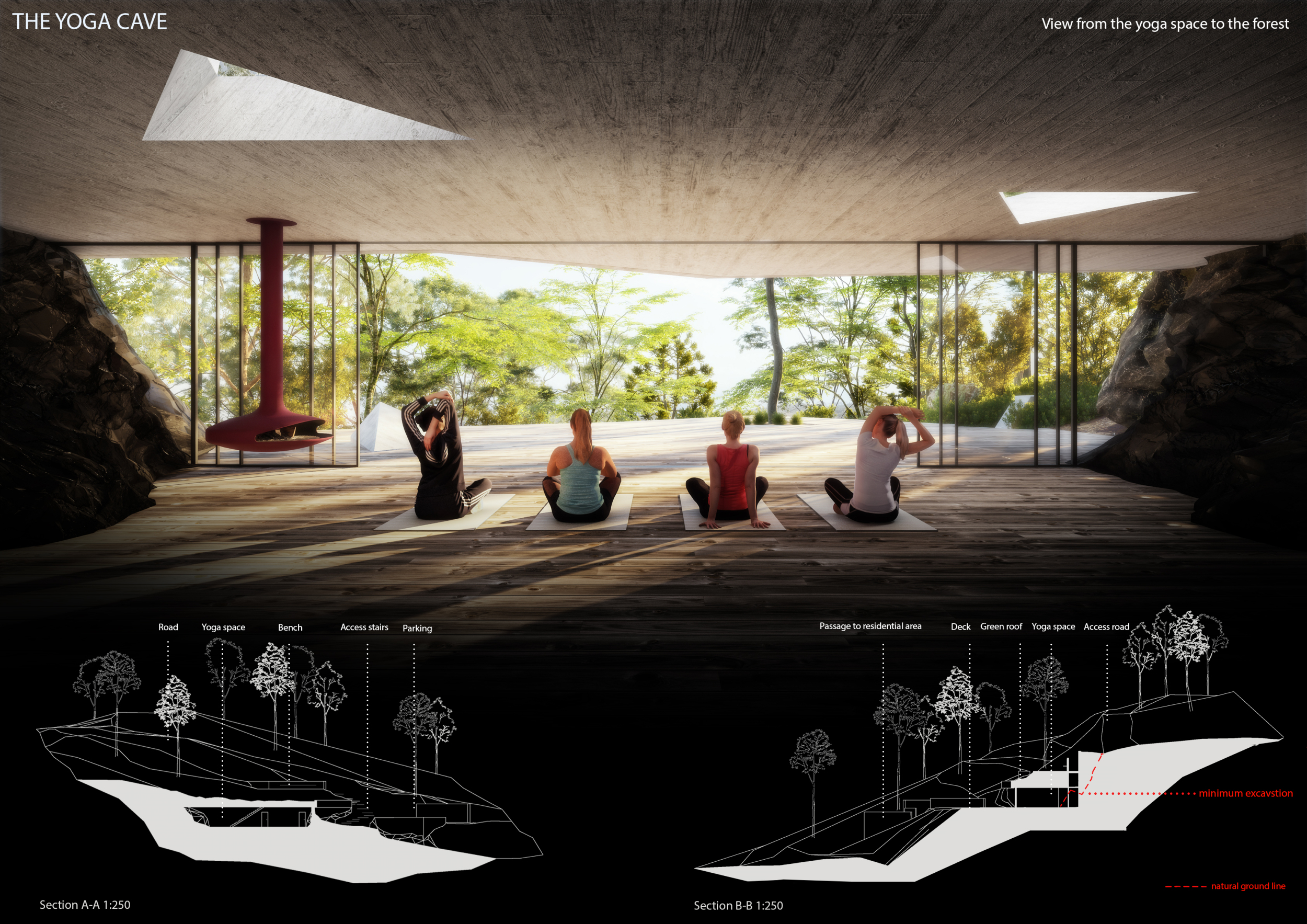 Architecture project // Cave-Inspired Retreat Featuring Local Stone and ...
