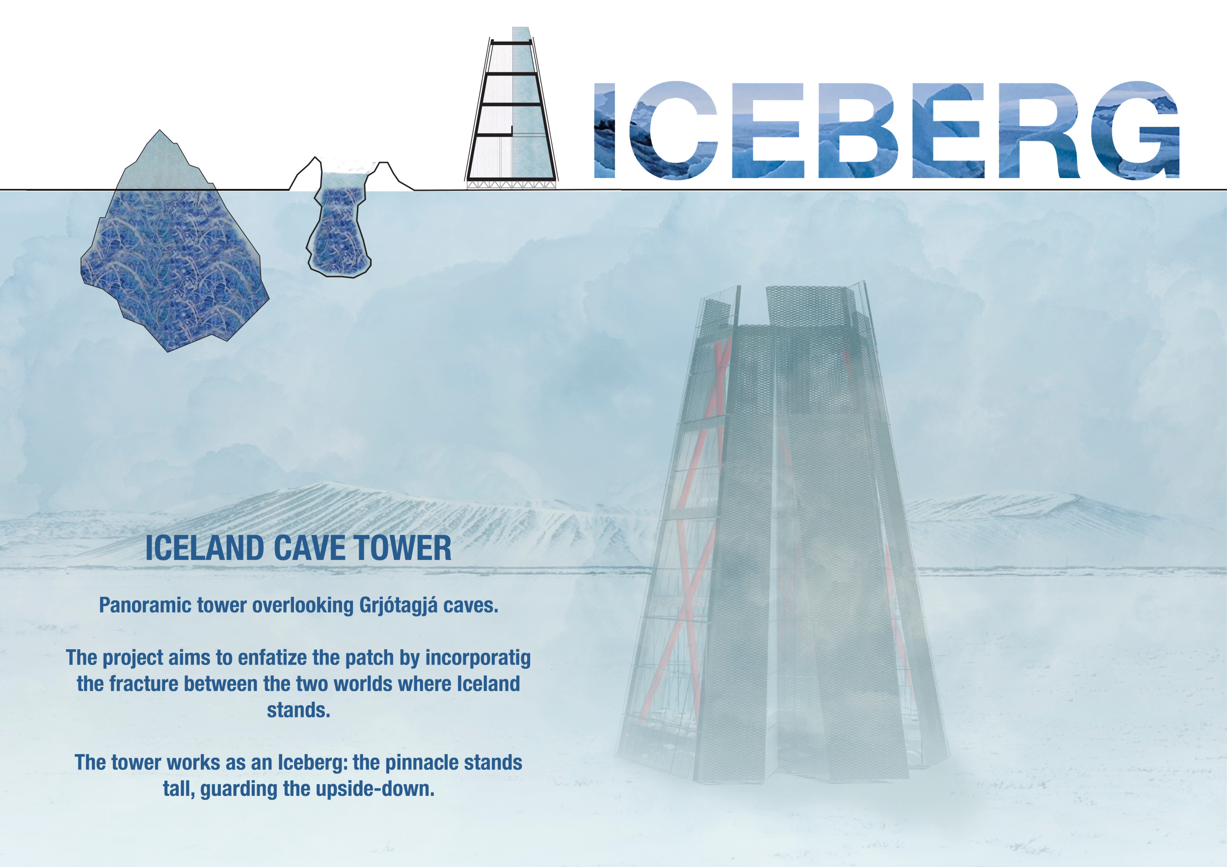 Architecture project // Iceberg-Inspired Tower with Ventilated Glass ...