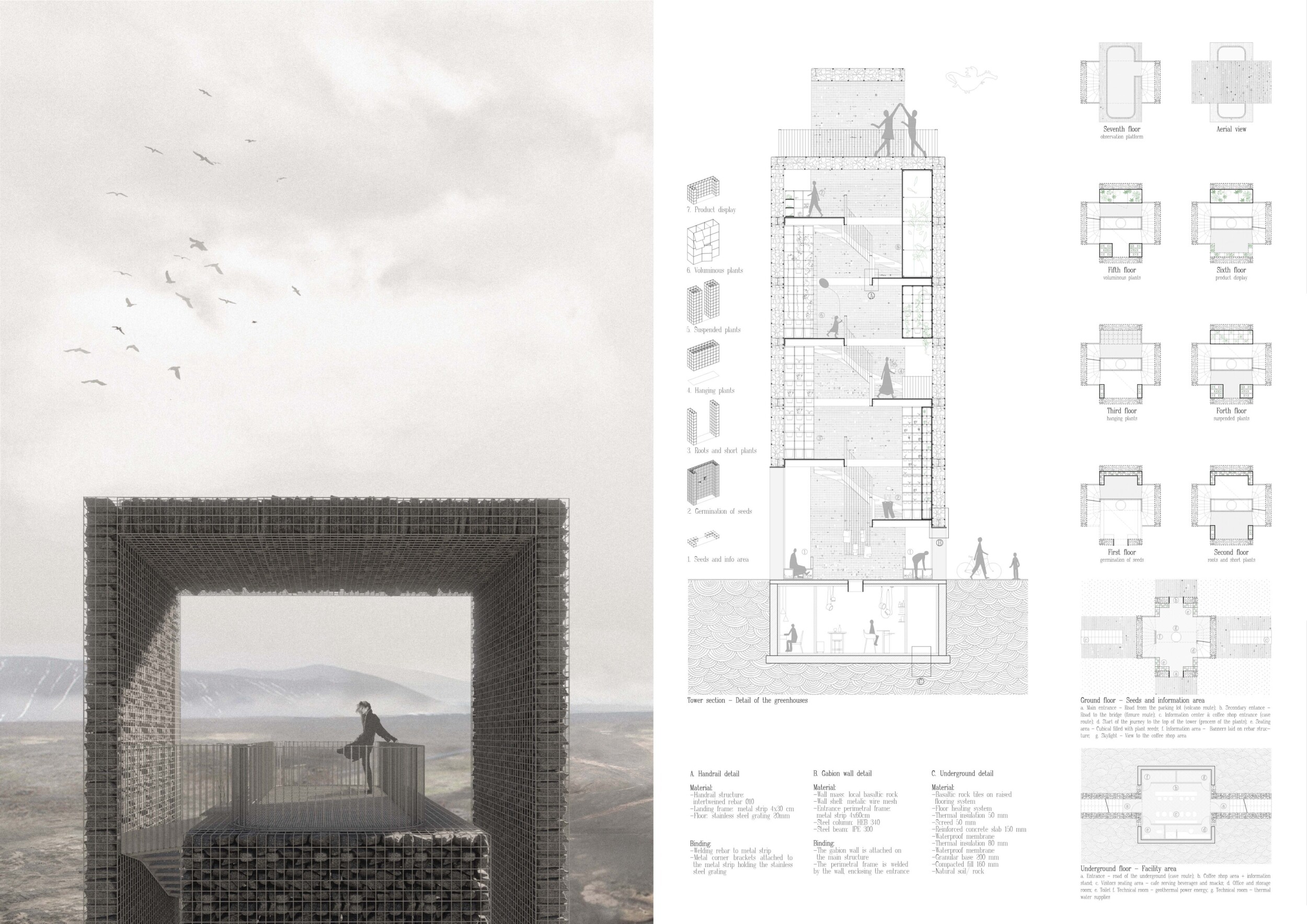 Architecture project // Basaltic Construction Merging Tectonic Plates ...