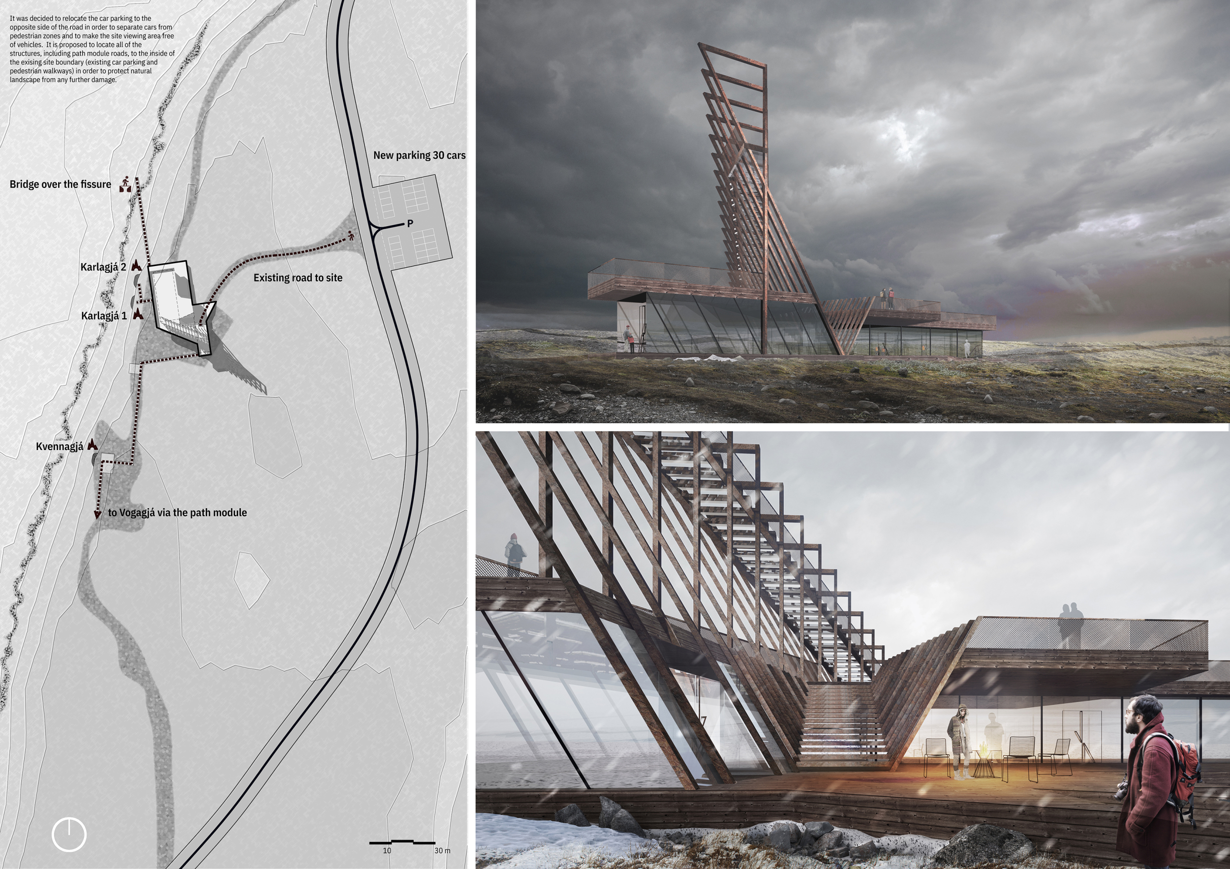 Architecture project // Mirrored Surfaces Reflecting Lava Formations in ...