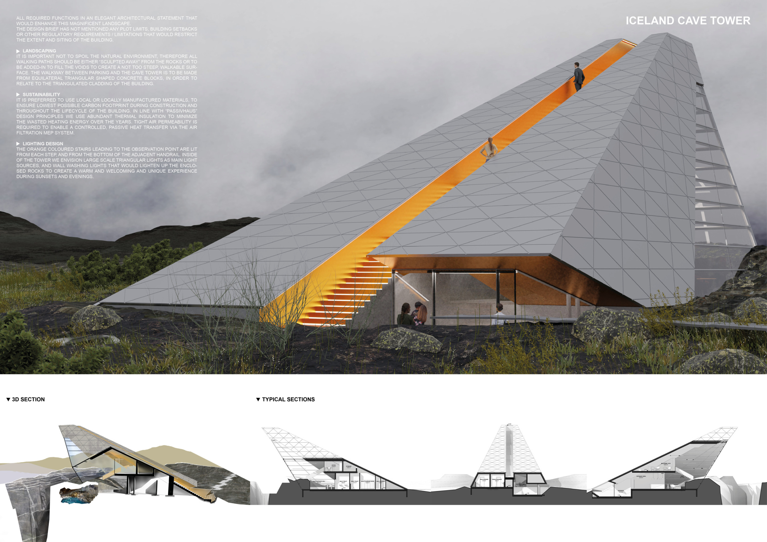 Architecture project // Volcanic Stone Shelter with Glass Panels ...