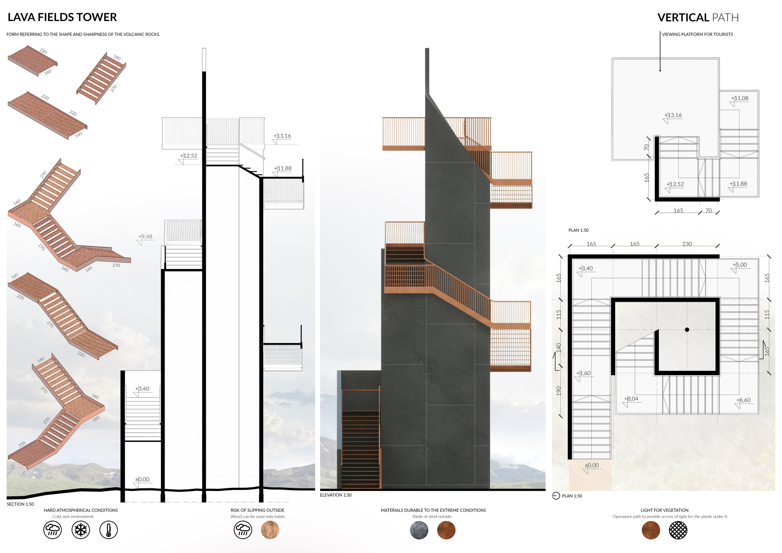Architecture project // Corten Steel Observation Tower Embracing ...