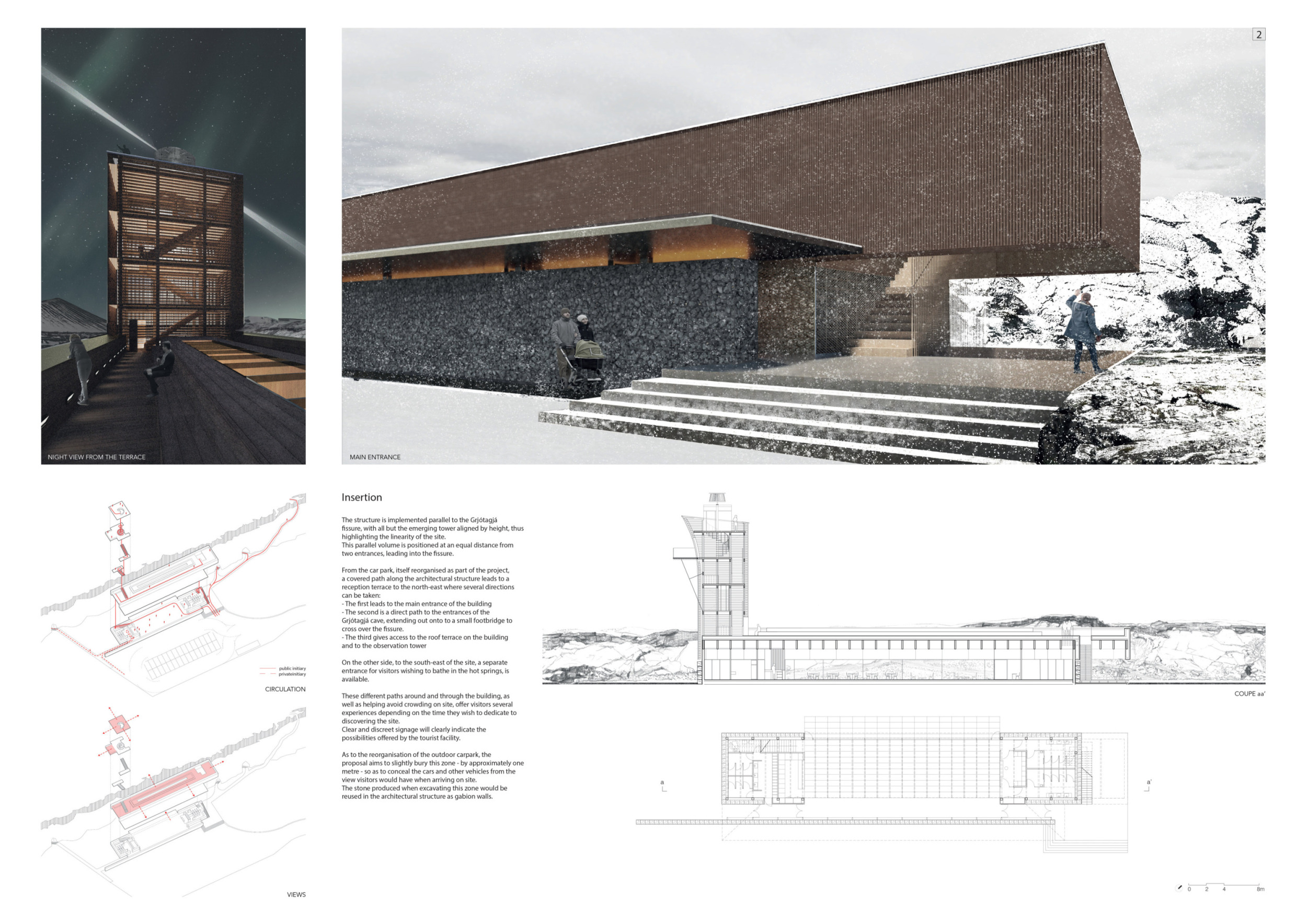 Architecture project // Panoramic Observation Tower Featuring Stone and ...