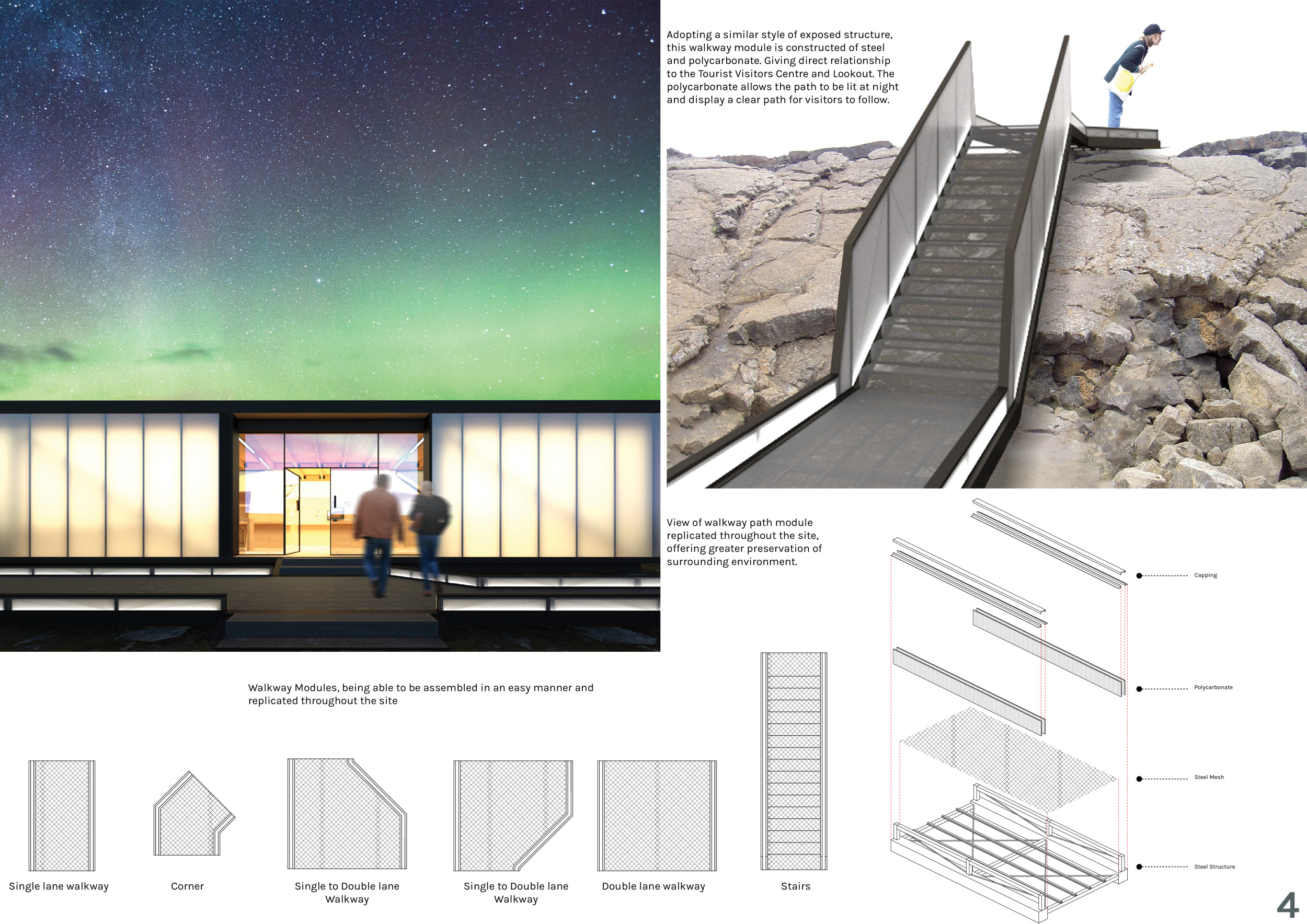 Architecture project // Cantilevered Lookout Connected by Cross ...