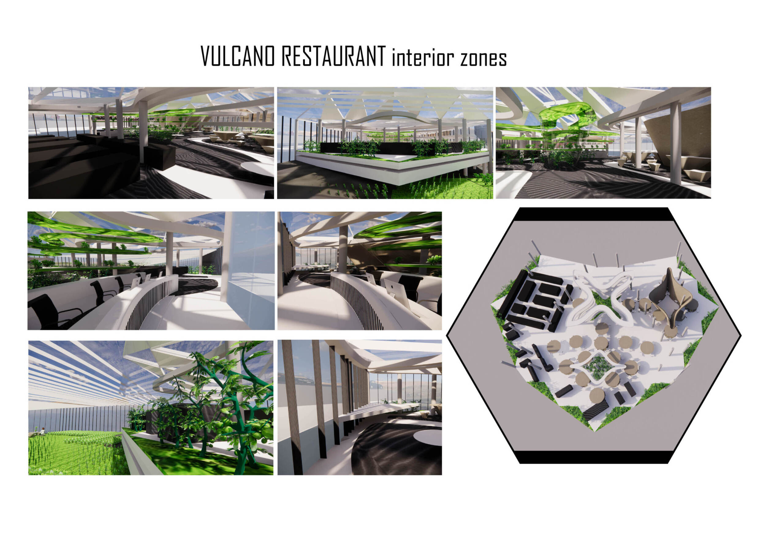 Architecture project // Terraced Restaurant with Glasshouse and Steel ...