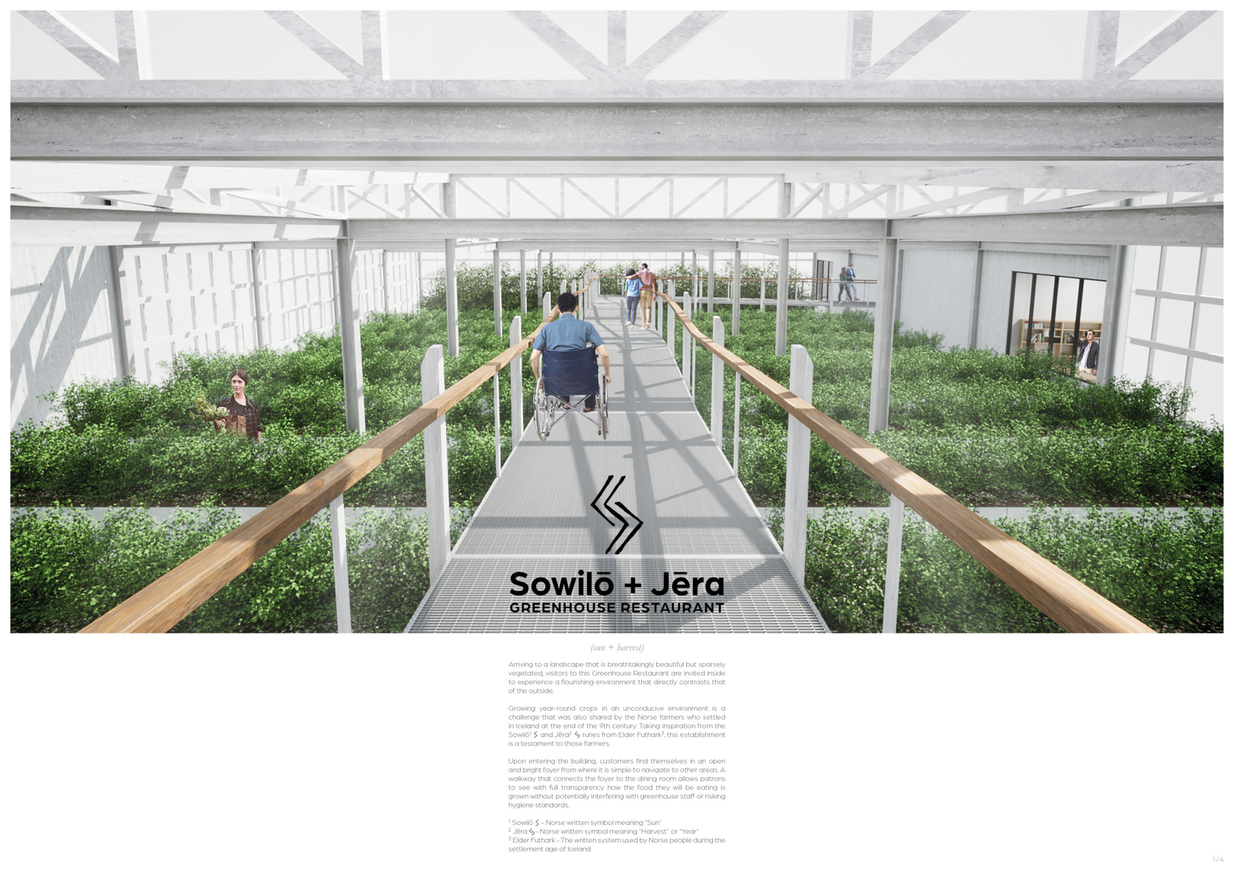 Architecture project // Sustainable Greenhouse with Sawtooth Roof and ...
