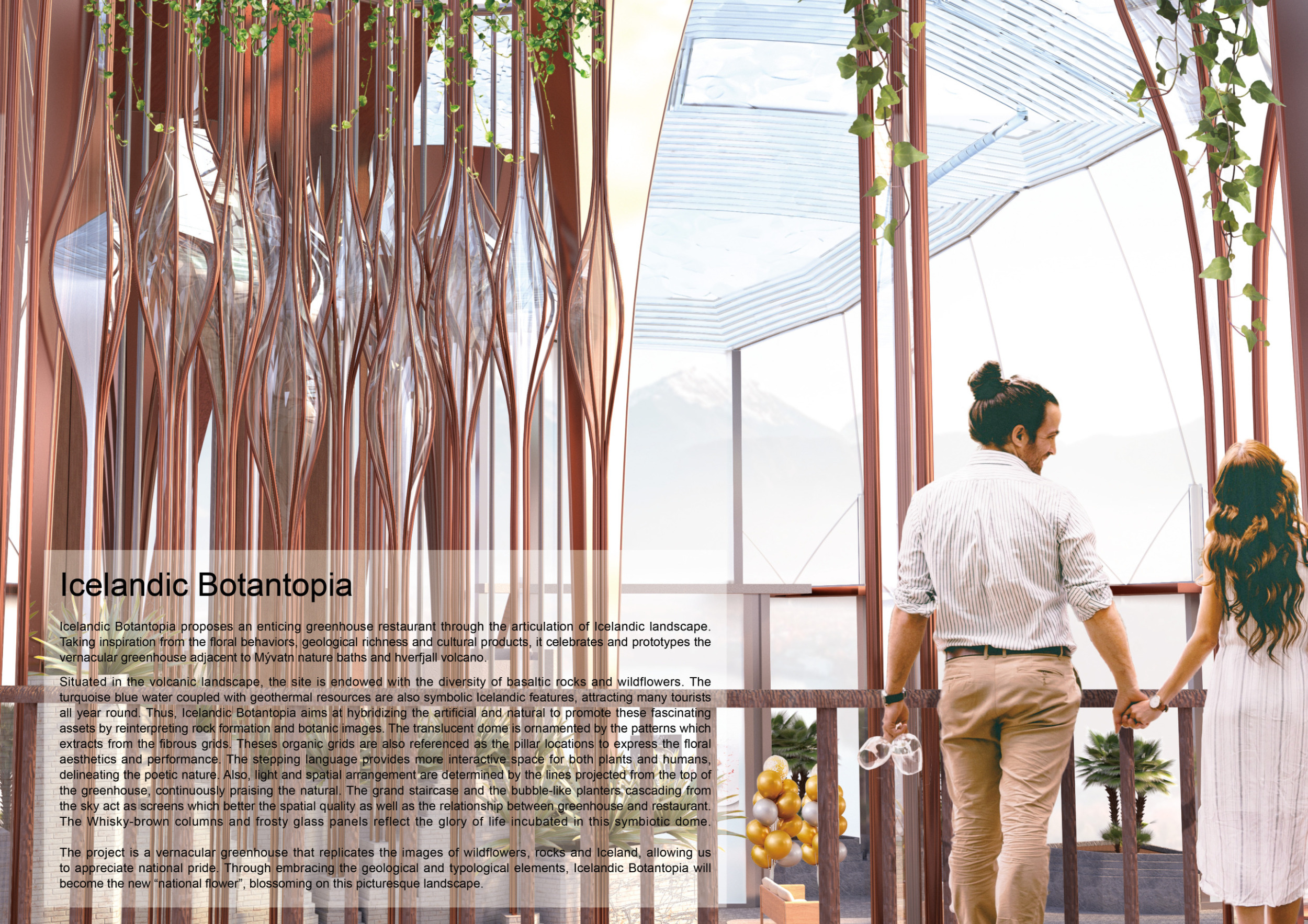 Architecture project // Translucent Dome with Whisky-Brown Columns ...