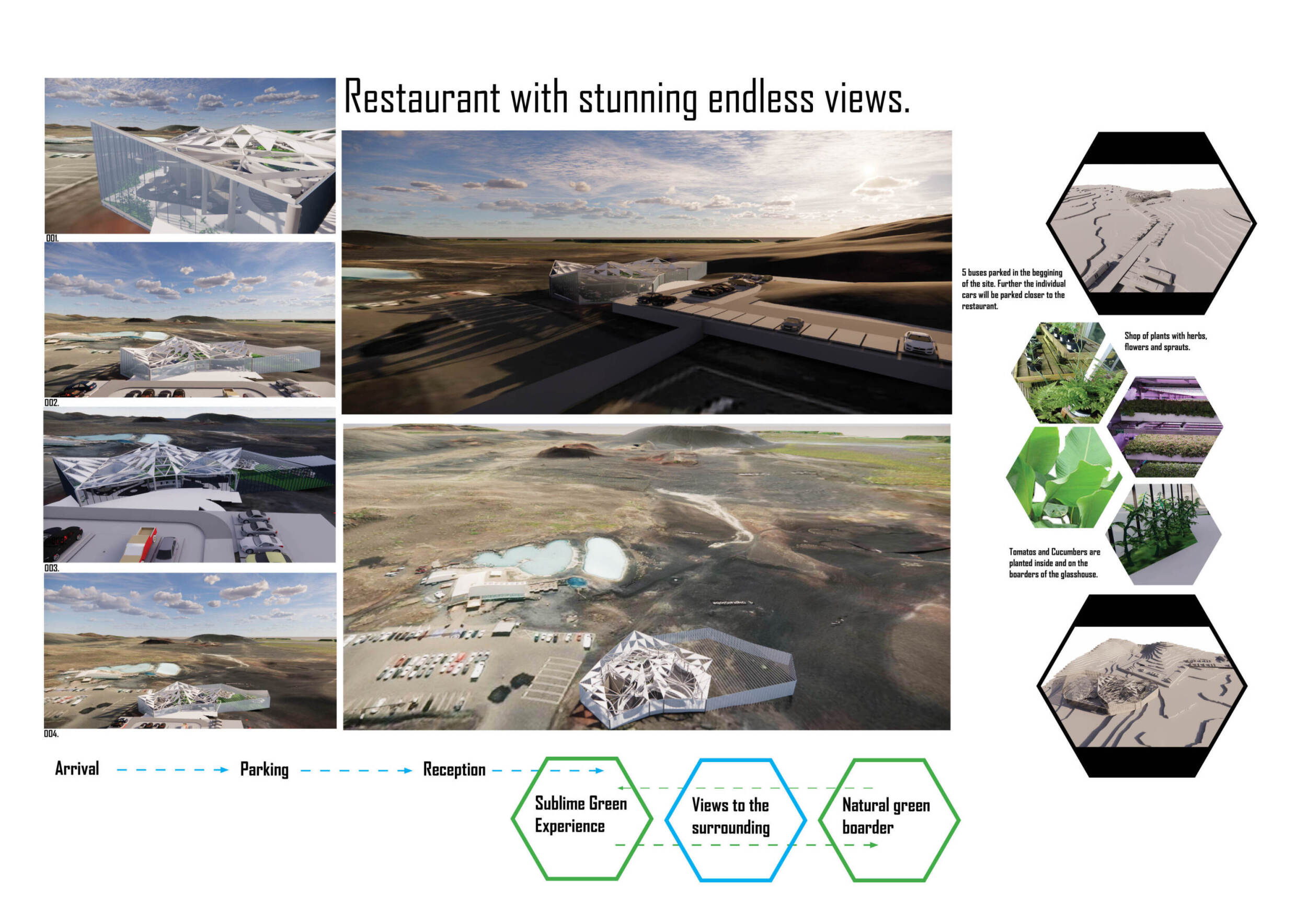 Architecture project // Terraced Restaurant with Glasshouse and Steel ...