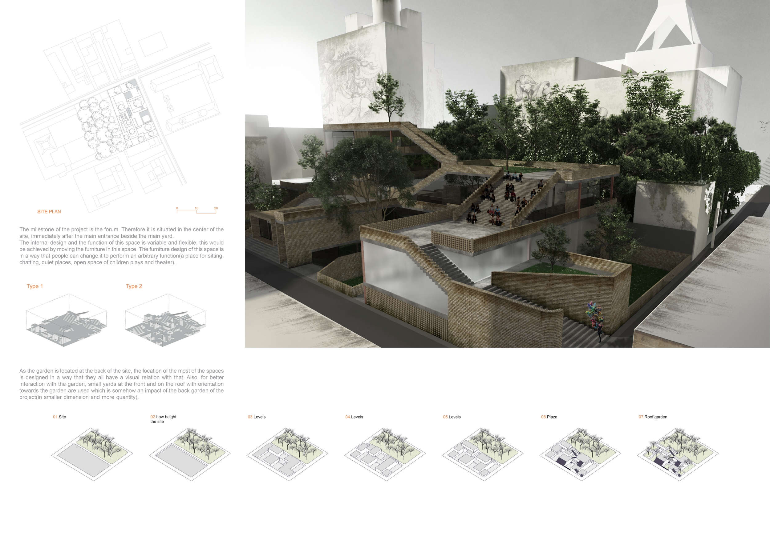 Architecture project // Charming Community Hub Enhanced by Transparent ...
