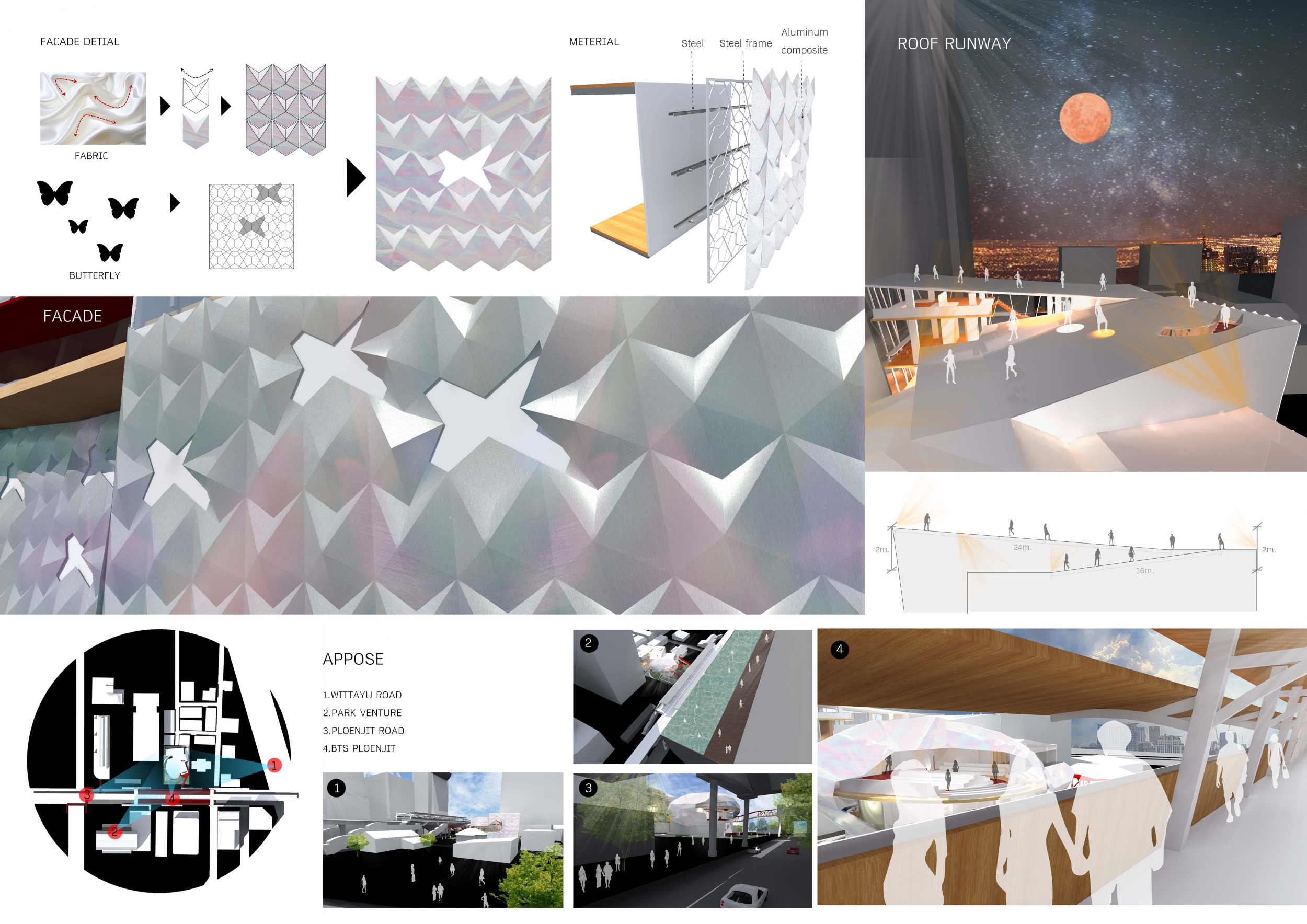 Architecture project // Iridescent Facade and Roof Runway Crafted from ...
