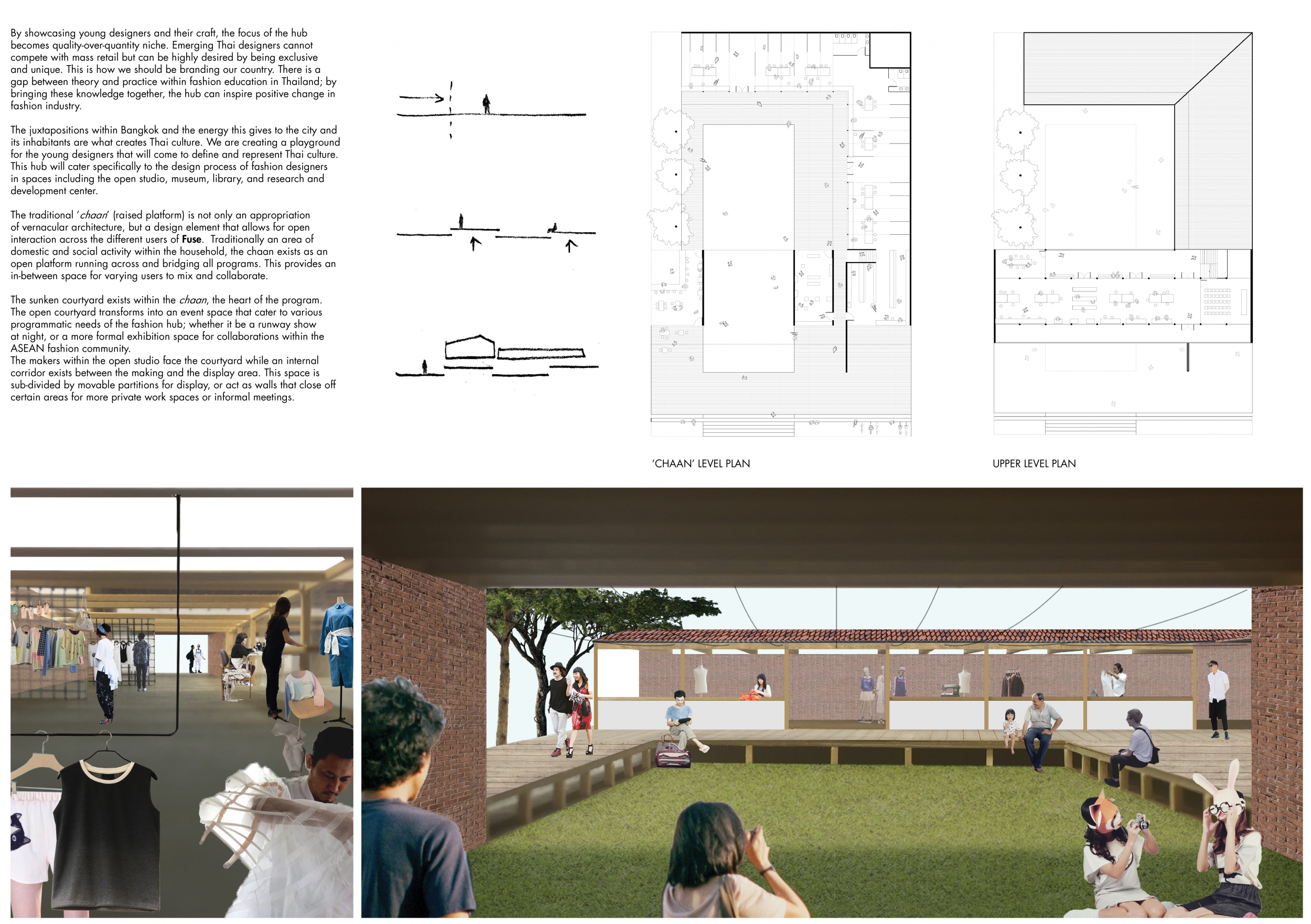Architecture project // Red Brick and Glass Courtyard Featuring ...