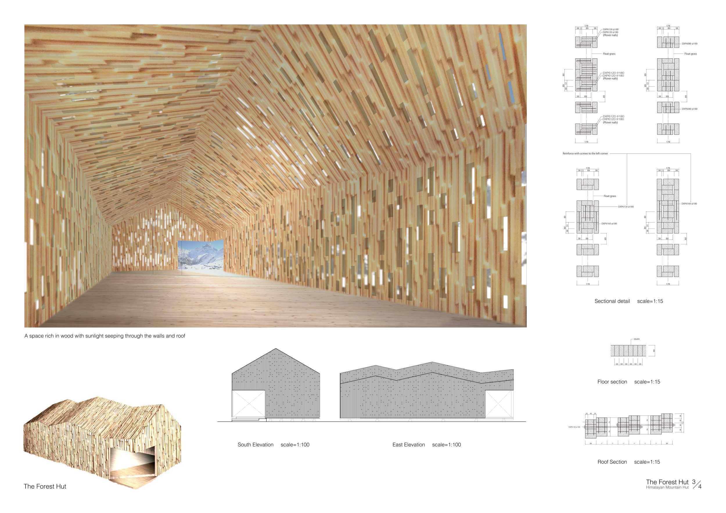 Architecture project // Thinned Wood Construction with Overlapping ...